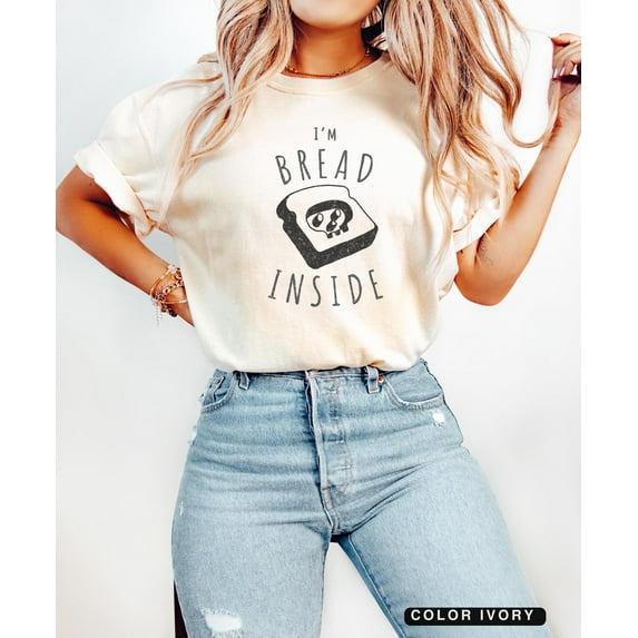 Im Bread Inside T-Shirt – Funny Skull Bread Graphic Tee, Retro Grunge ...