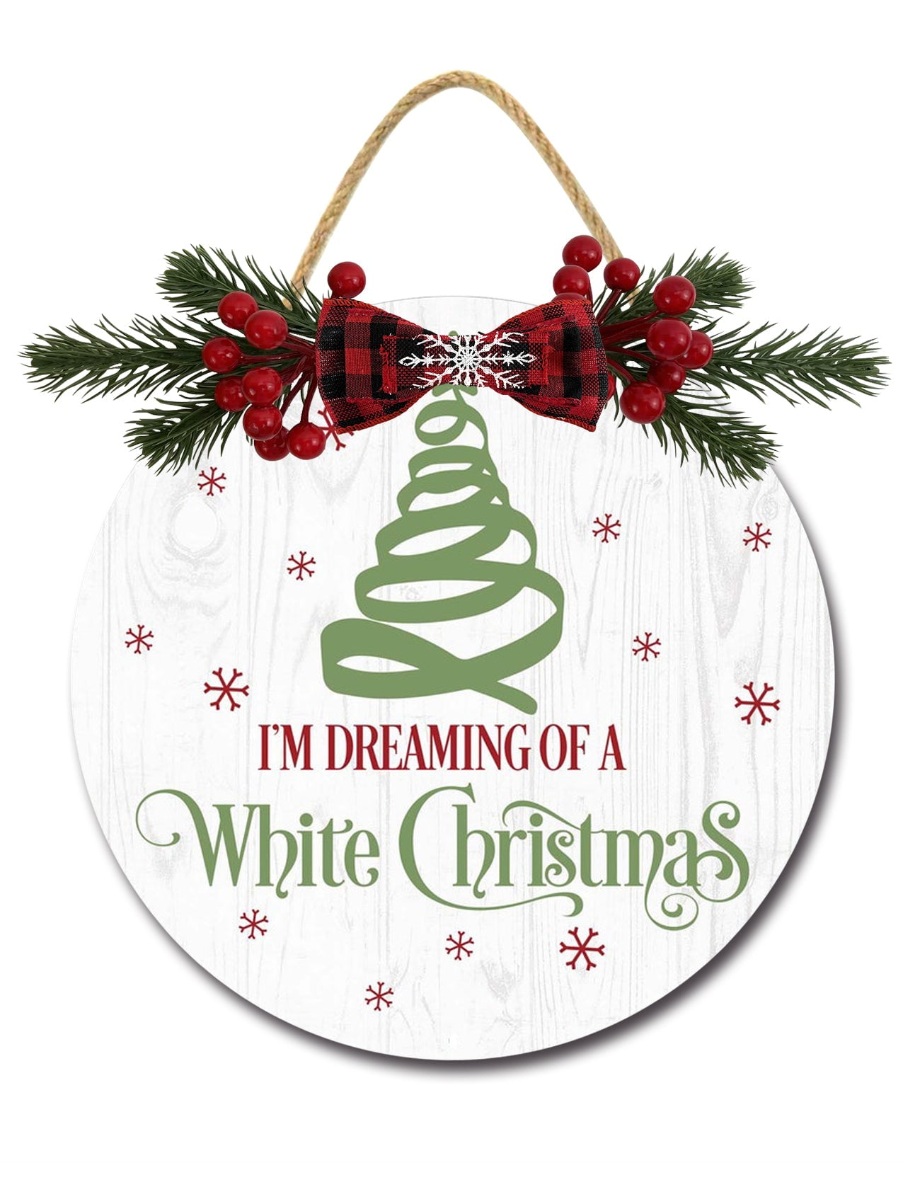 Im Dreaming Of A White Christmas Sign Front for Door Decoration, 12 ...