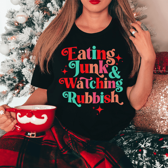 Im Eating Junk Watching Rubbish Tee Black Heather S Peachy Sunday T ...