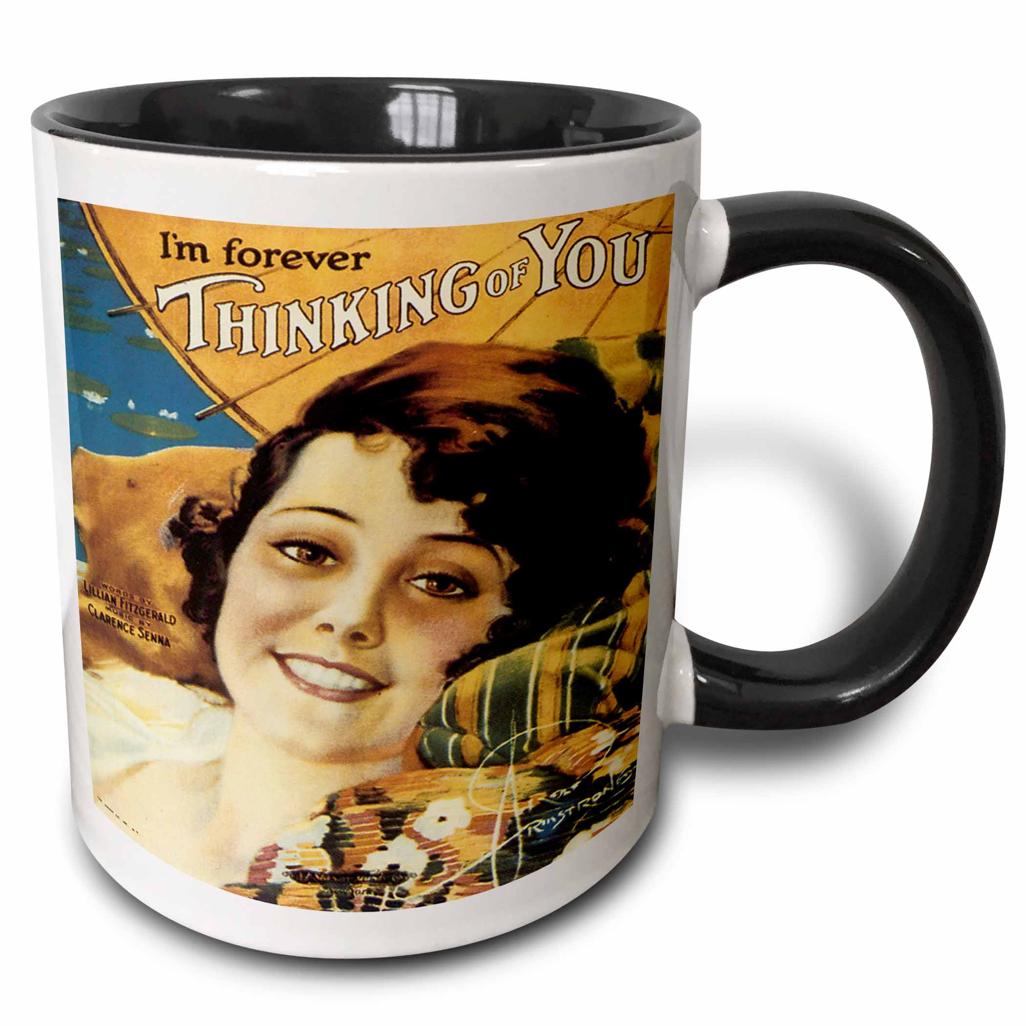 Im Forever Thinking of You Pretty Girl with a Big Smile 15oz Two-Tone ...