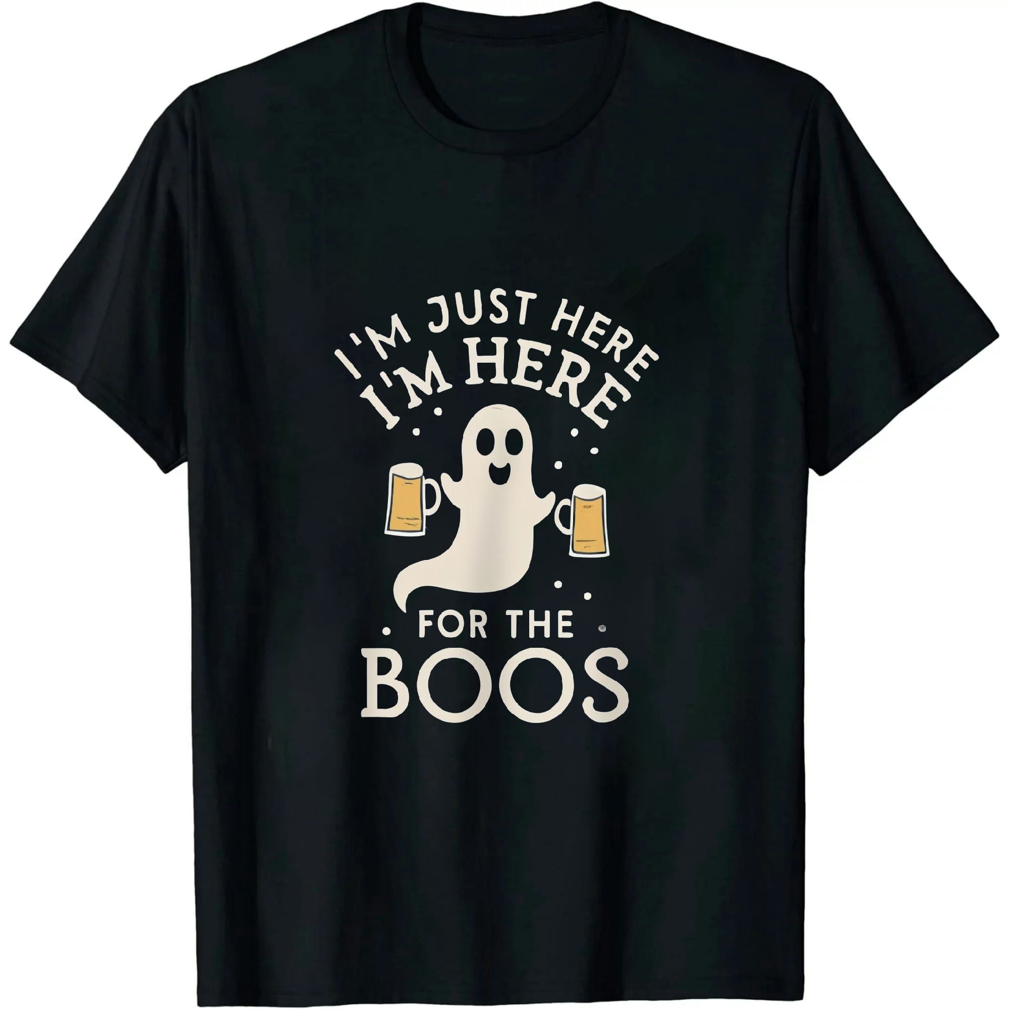 Im Just Here for the Boos Shirt Funny Gift Halloween Ghost T-Shirt ...