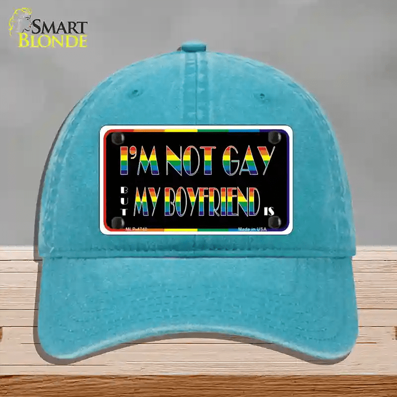 Im Not Gay But My Boyfriend Is Novelty License Plate Hat Unconstructed ...