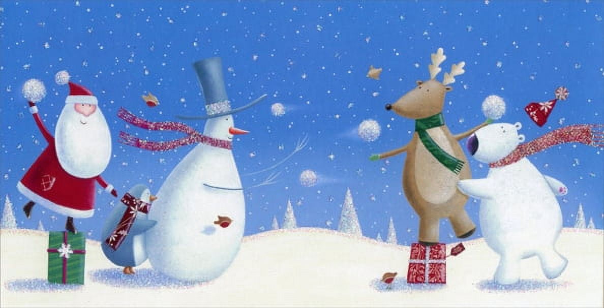 Image Arts Santa Snowball Toss Christmas Card (1 card/1 envelope ...