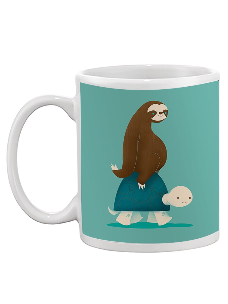 Image Conscious Hitchhiking Sloth Mug - Jay Fleck Designs, 15 fl oz ...