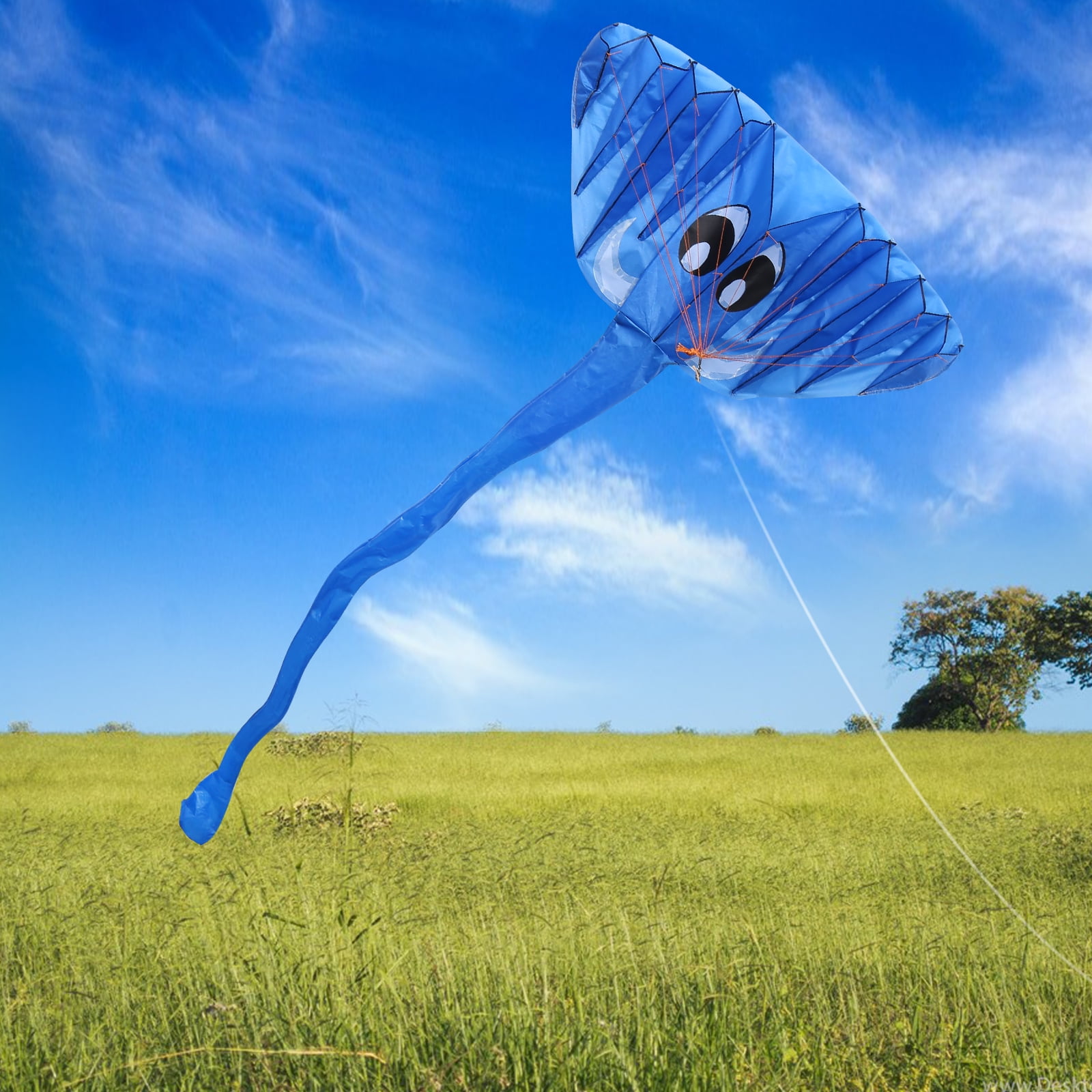 Image Easy to Fly 3D Kite Large Blue Elephant Kite Great Gift for Kids ...
