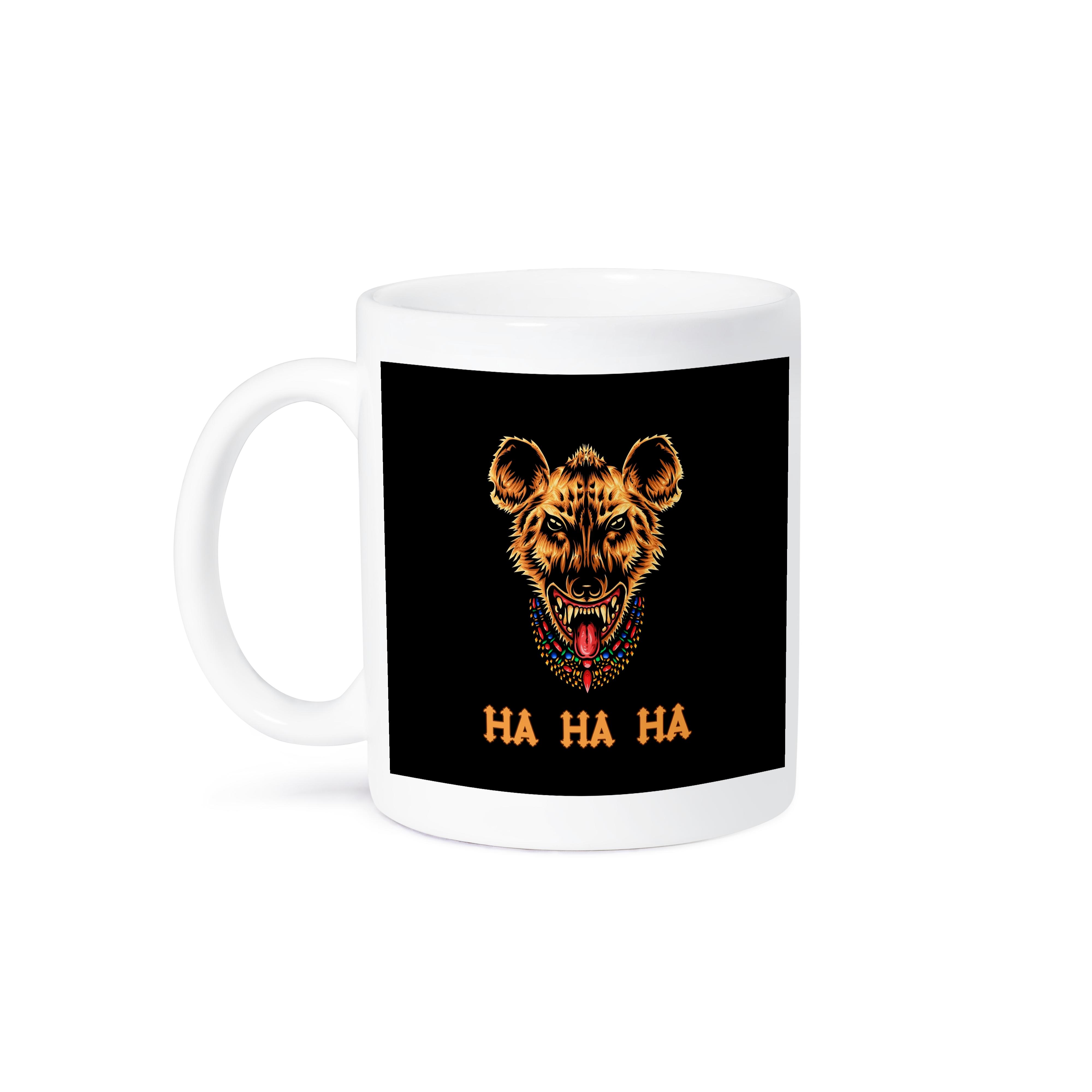 Image Of A Laughing Hyena Face. A Text Ha Ha Ha. Funny Decor On Black ...
