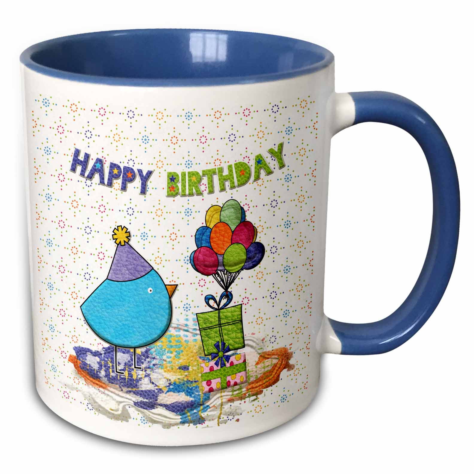 3drose, Image of Abstract, Blue Bird, Balloon, Gifts, Happy Birthday ...