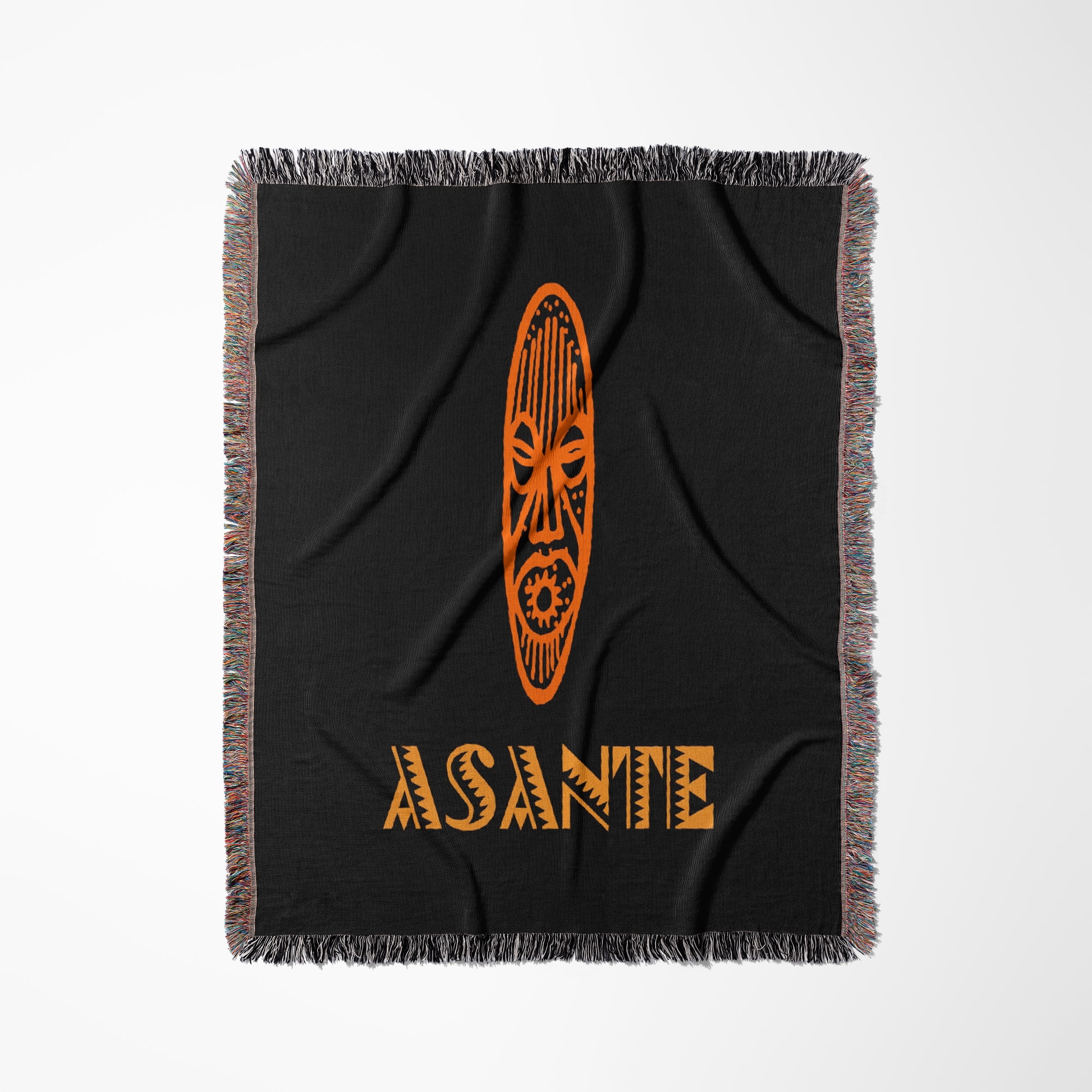Image Of African Mask And Thank You In Swahili On Black Background ...