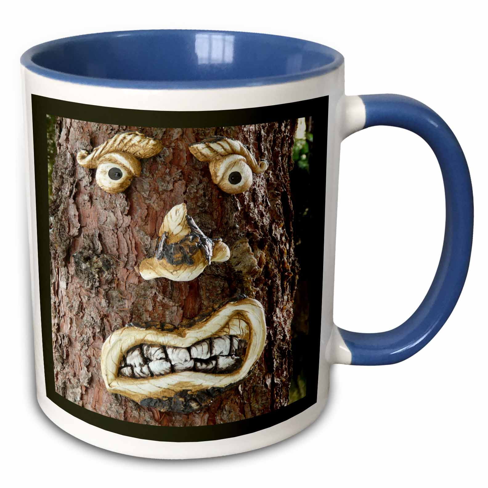 3drose, Image of an Angry Tree Face, 11oz Two-tone Blue Mug - Walmart.com