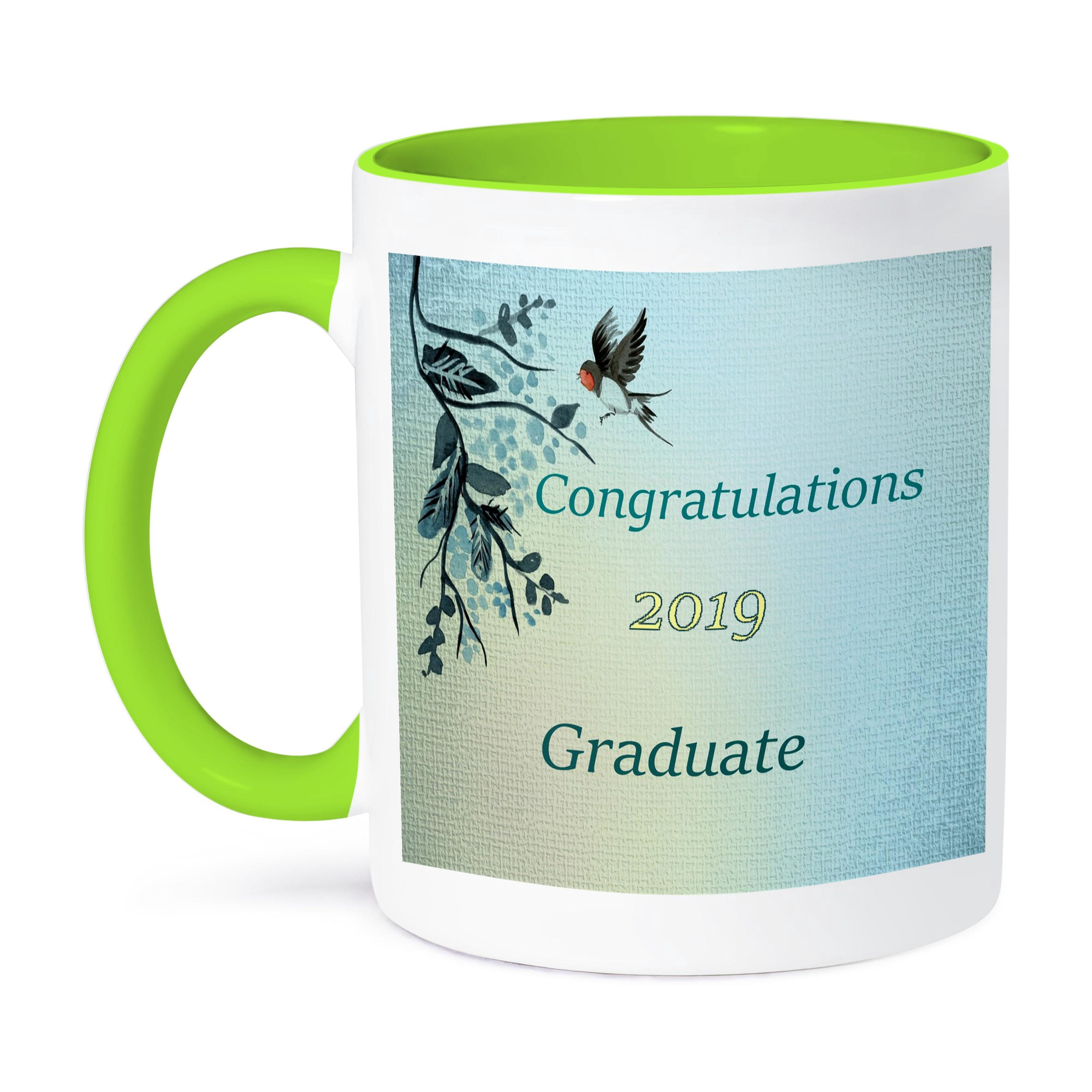 Image Of Aqua And Yellow Vintage Congratulations 2019, 11oz Two-Tone ...