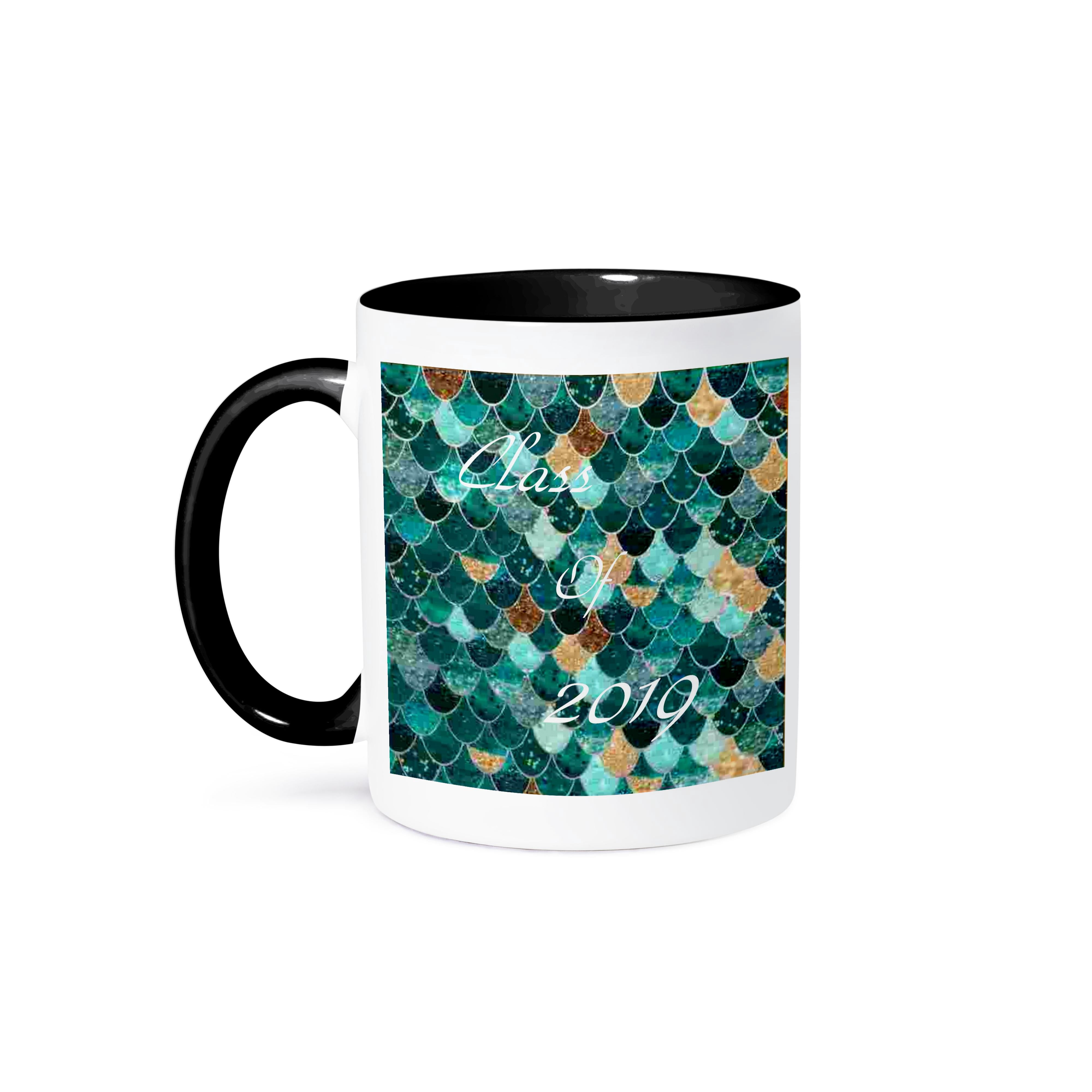 Image Of Aqua Turquoise Mermaid Scales With Class 2019, 15oz Two-Tone ...