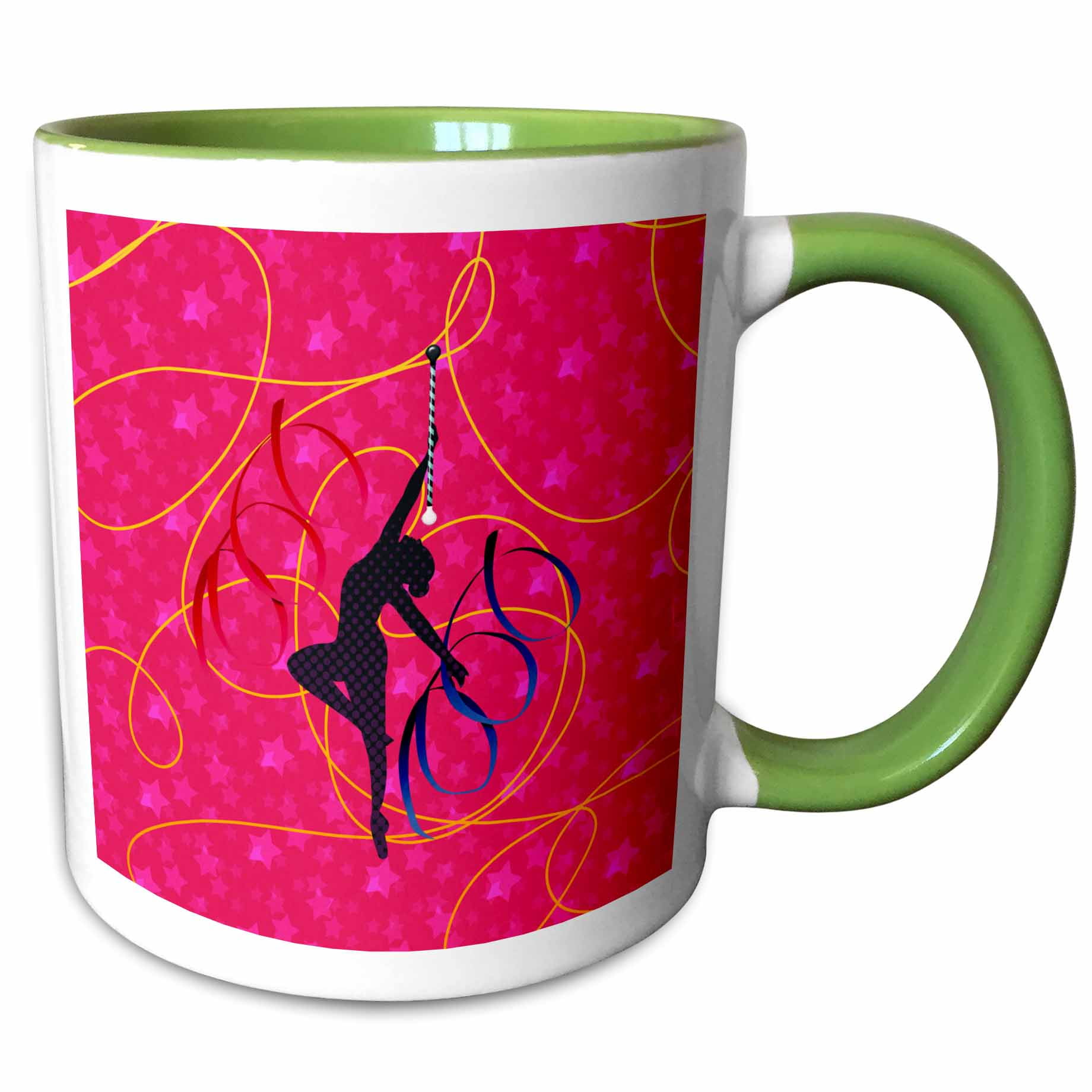 3drose, Image of Baton Twirler with Streamers on Hot Pink with Stars ...