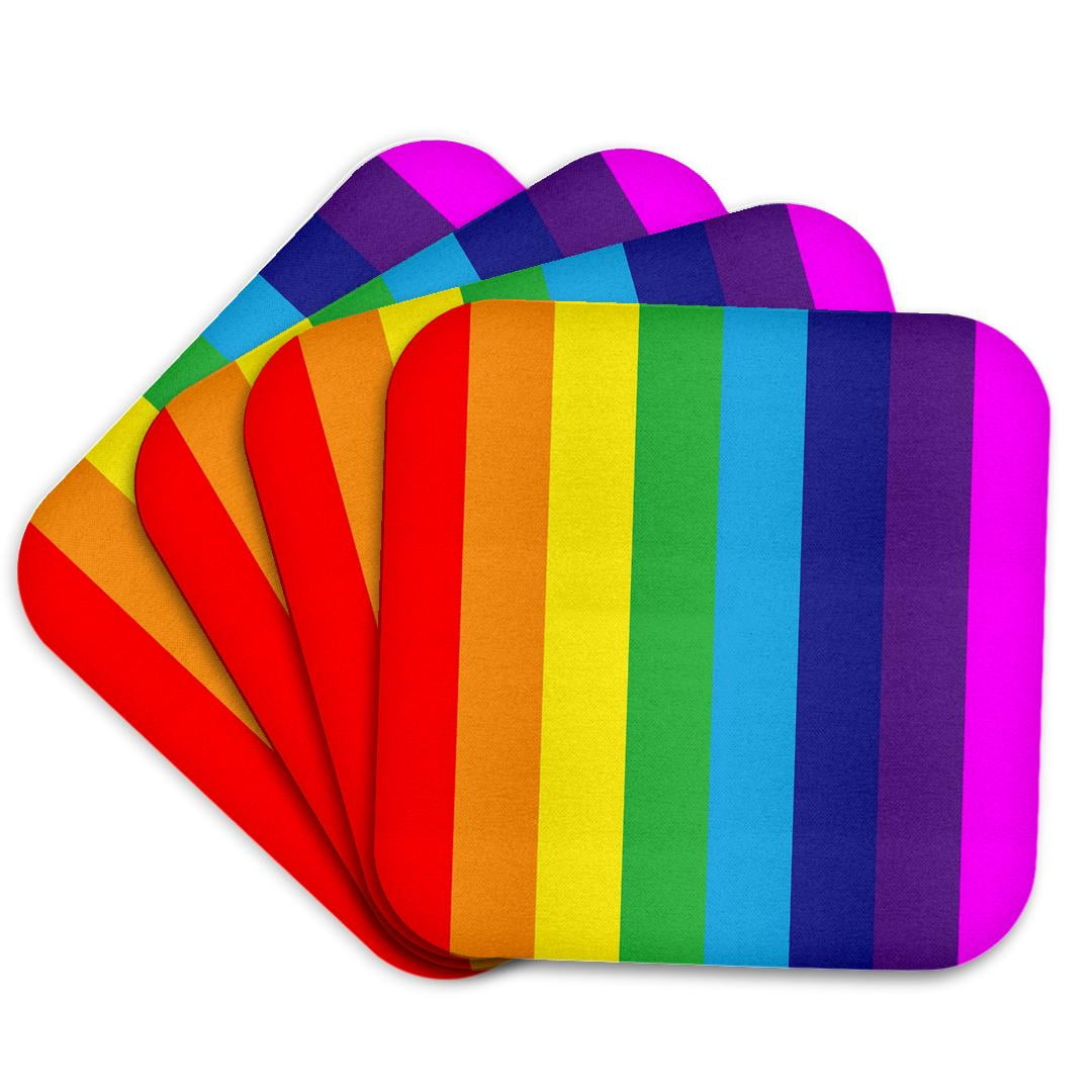 3drose, Image of Big Bold Gay Pride Colors with Fuchsia, Set of 4 ...
