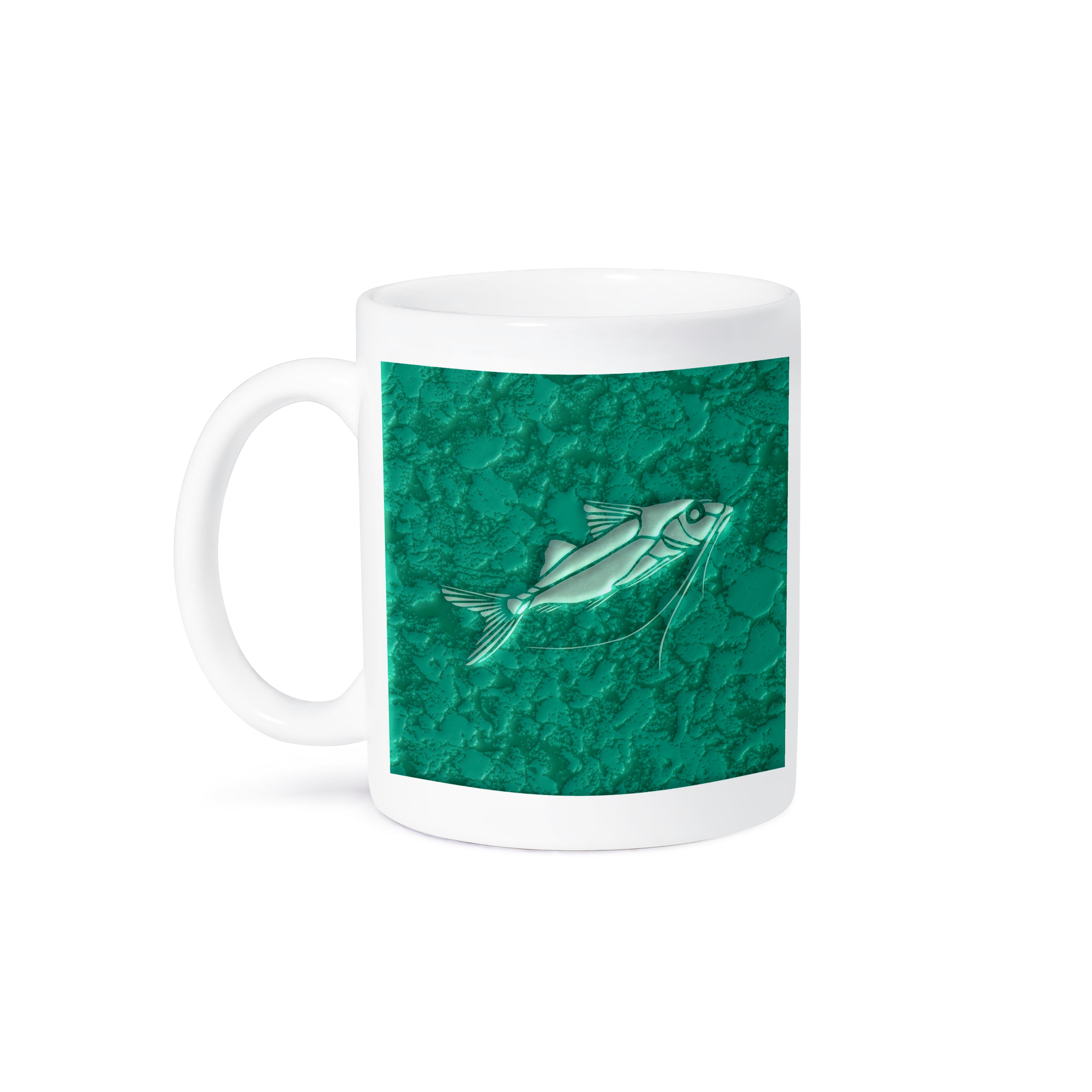 3drose, Image of Catfish in White Over Blue Green Background- Not ...