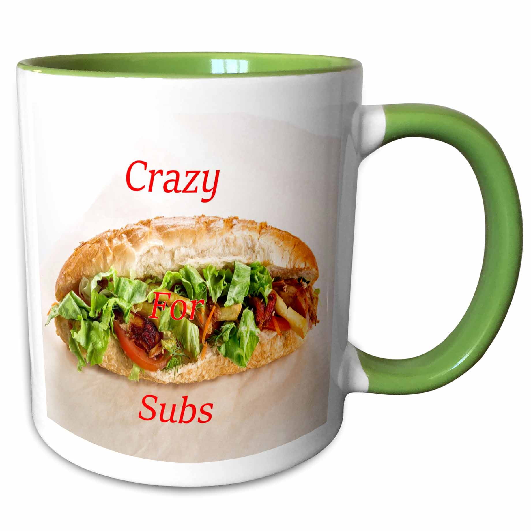 3drose, Image of Crazy for Subs on Large Sub Sandwich Photo, 11oz Two ...