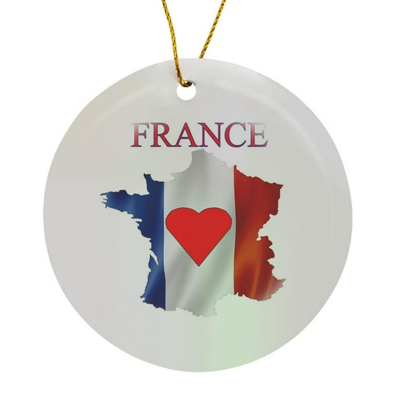 3drose, Image of Exotic France Map in Flag Colors with Big Heart ...