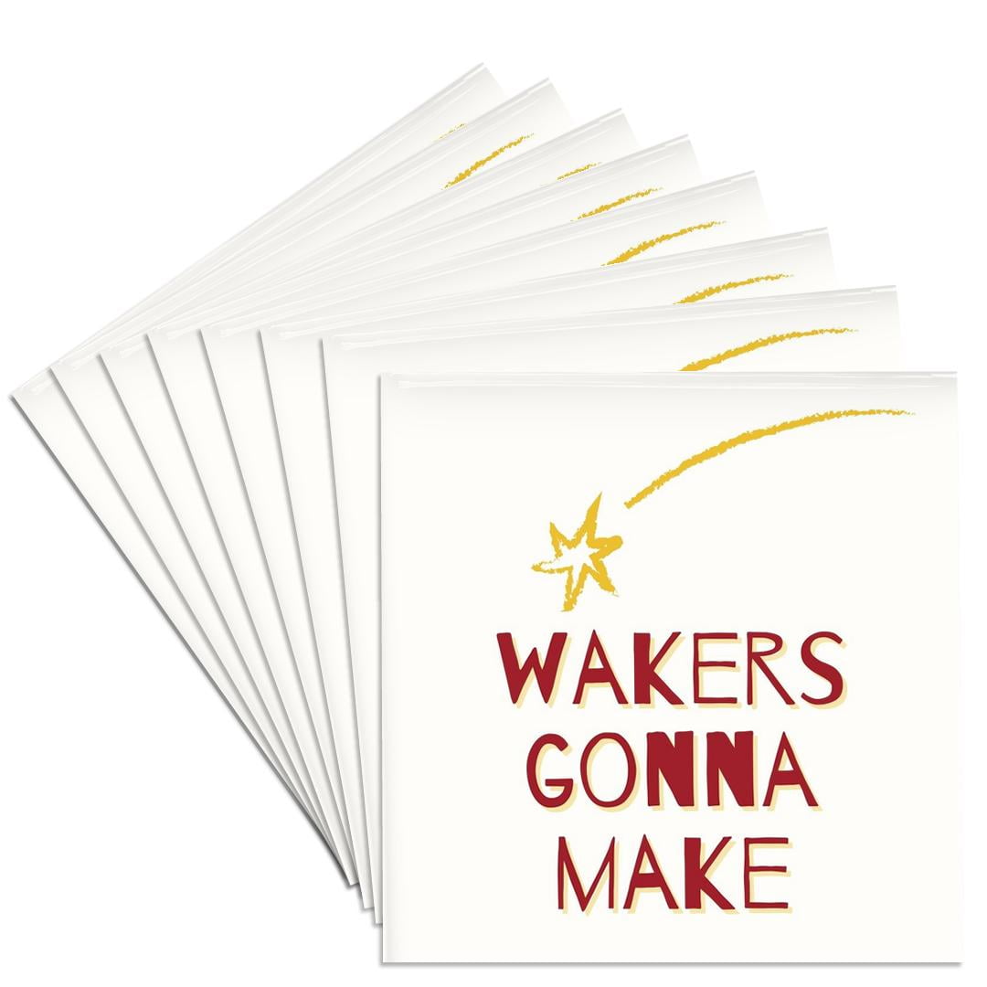 3drose, Image of Falling Star with Text of Wakers Gonna Make, Set of 8 ...