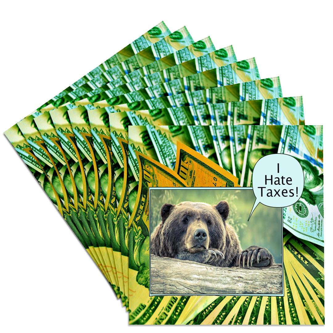 3drose, Image of Grumpy Bear, Money Background, I Hate Taxes, Set of 8 ...