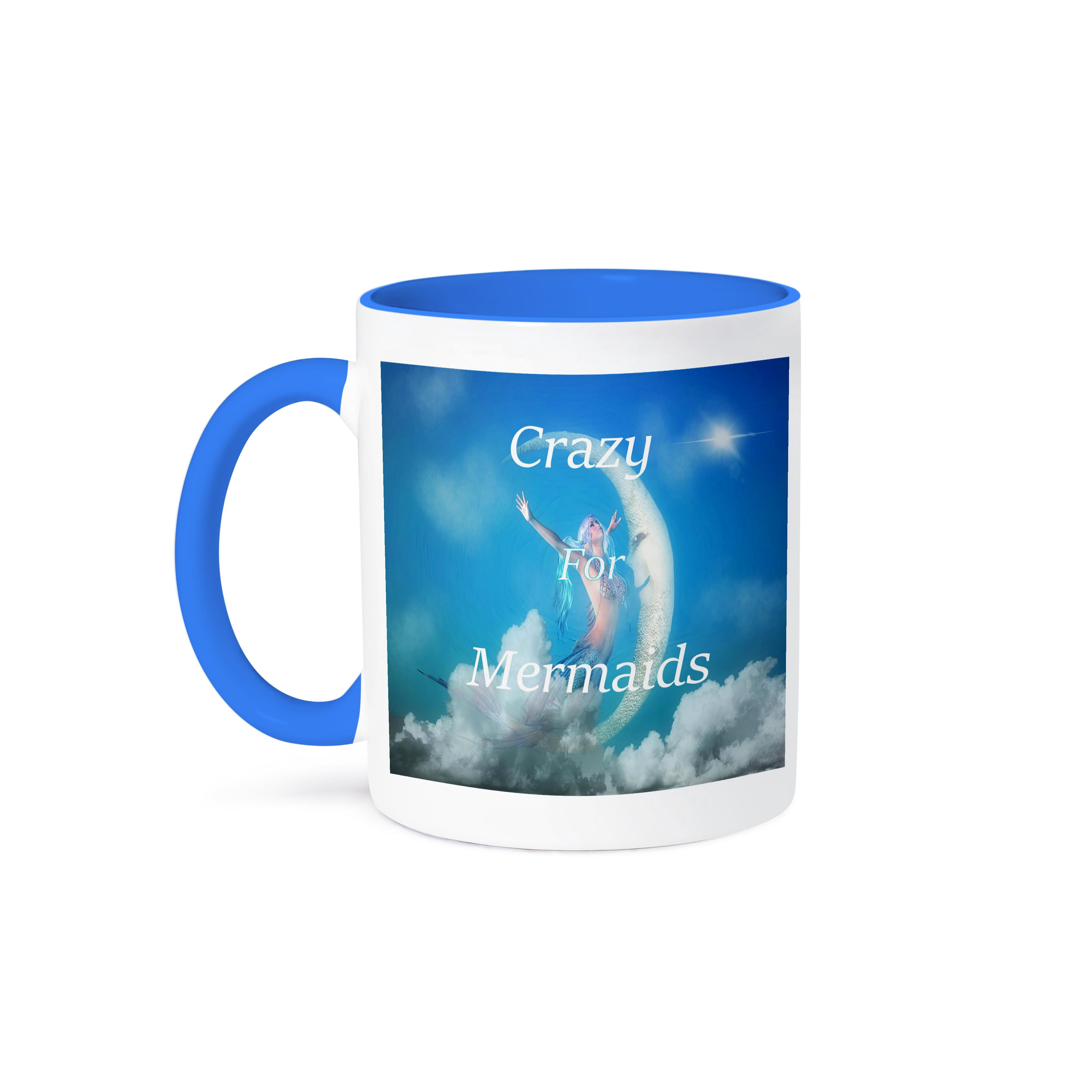 3drose, Image of Mermaid Soars to Moon with Words Crazy for Mermaids ...