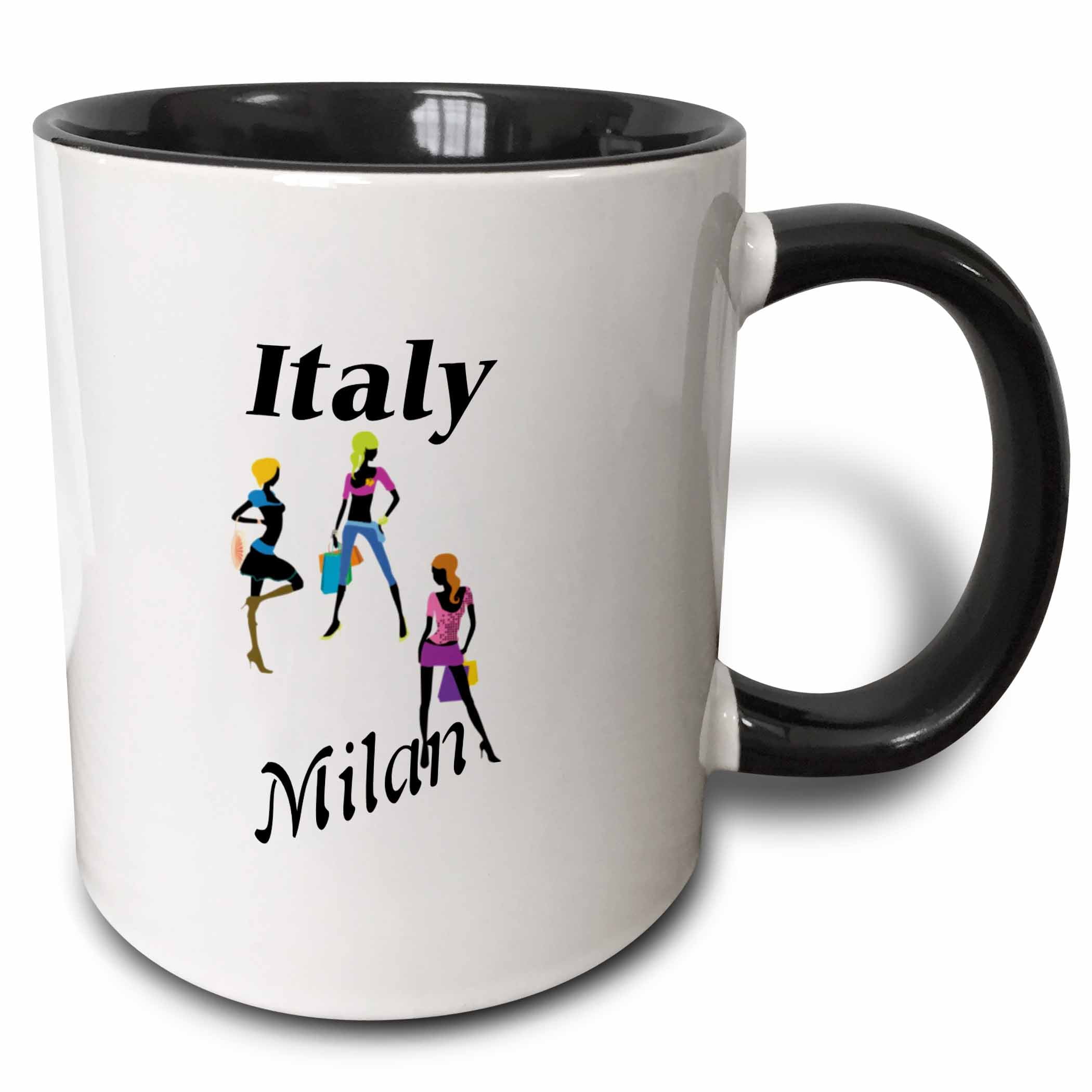 3drose, Image of Milan Italy in Words with Fashion Models, 15oz Two ...