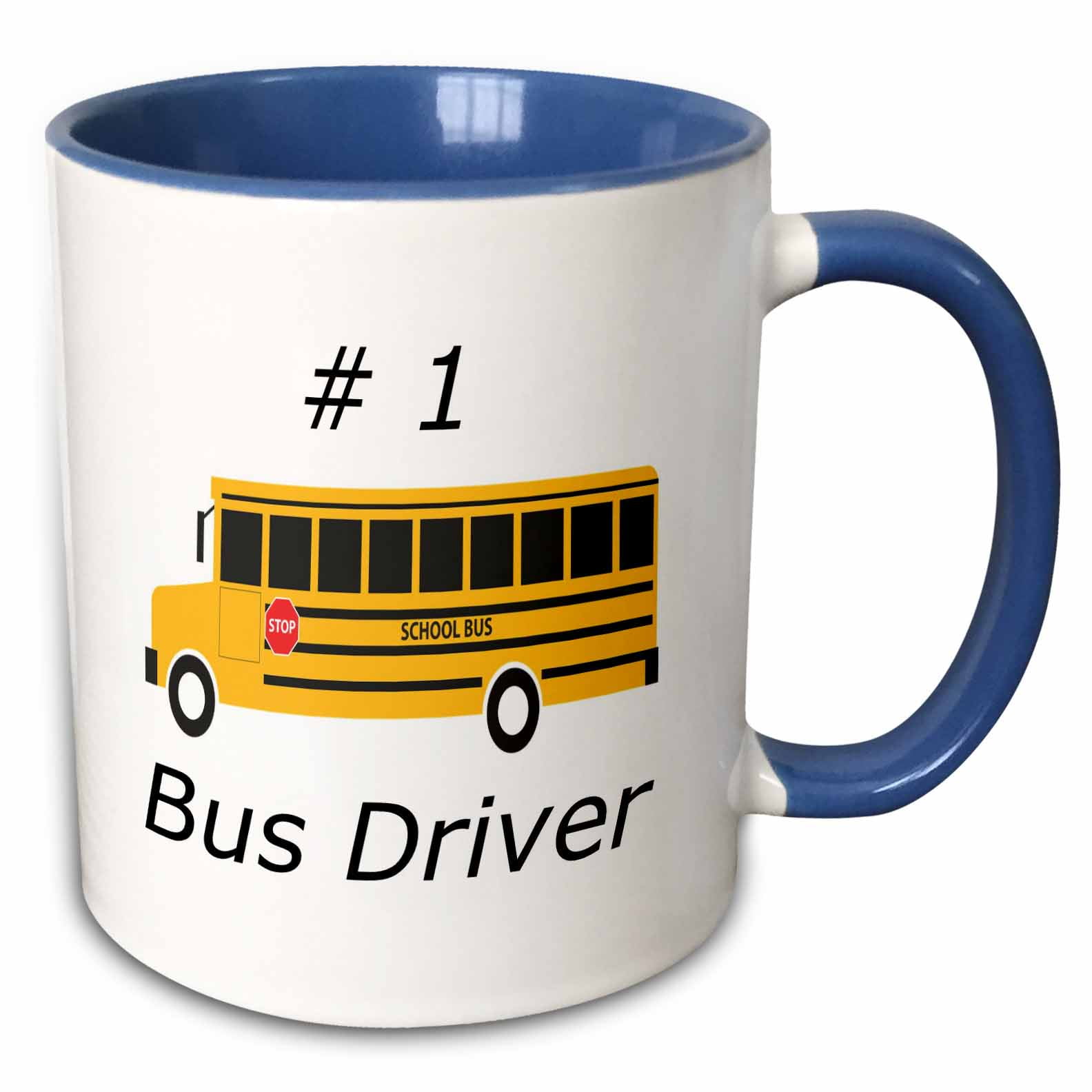3drose, Image of Number 1 Bus Driver with Realistic School Bus, 11oz ...