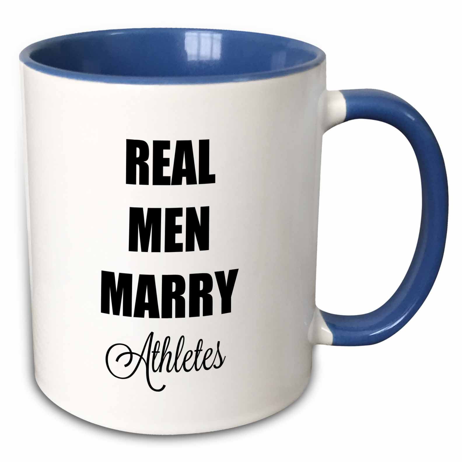 3drose, Image of Real Men Marry Athletes Quote, 15oz Two-tone Blue Mug ...