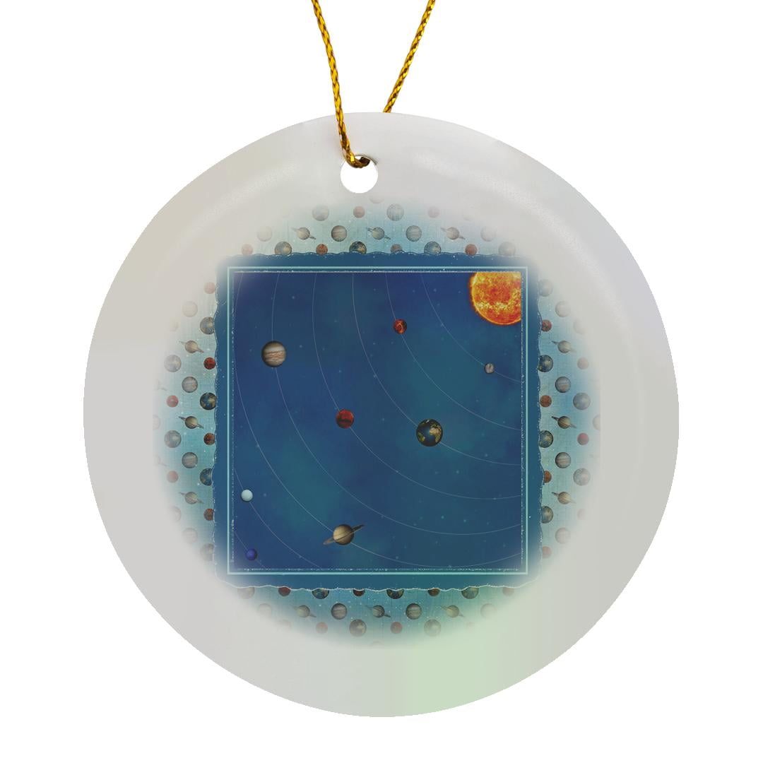 3drose, Image of Solar System, Planet Frame, Circle Porcelain Ornament ...