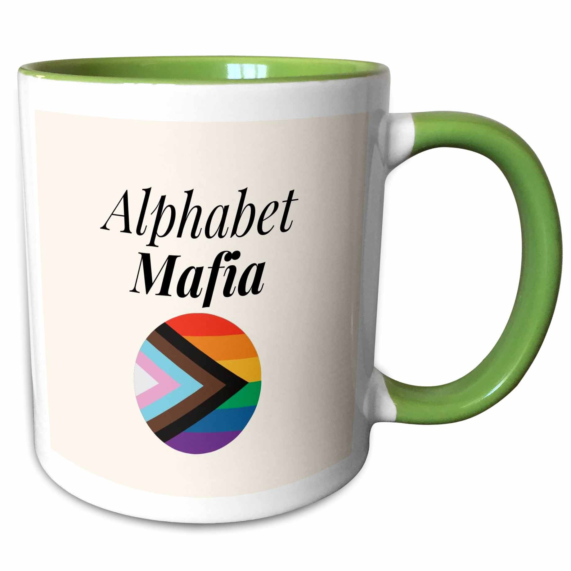 3drose, Image of the Words Alphabet Mafia, 11oz Two-tone Green Mug ...