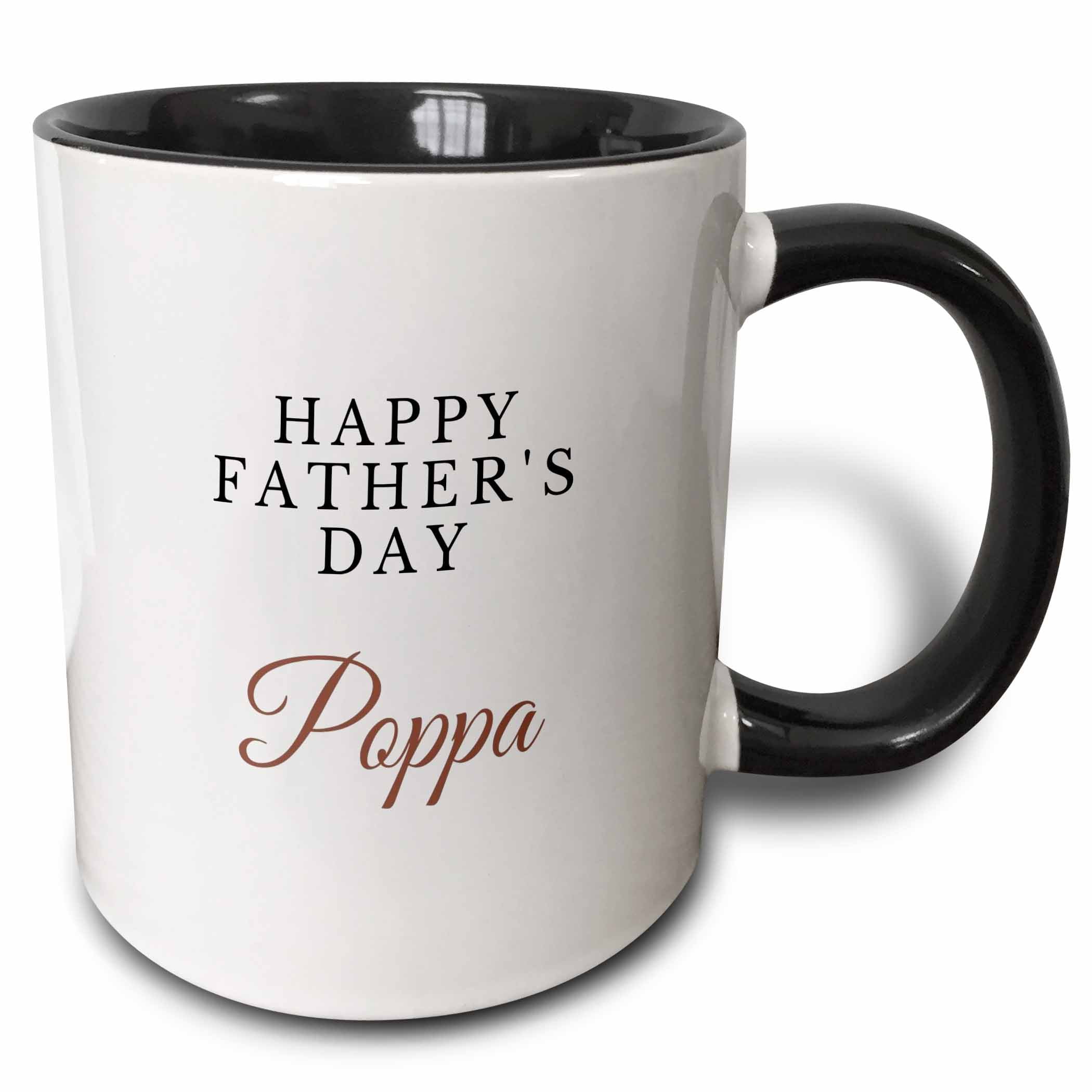 3drose, Image of the Words Happy Fathers Day Poppa, 15oz Two-tone Black ...