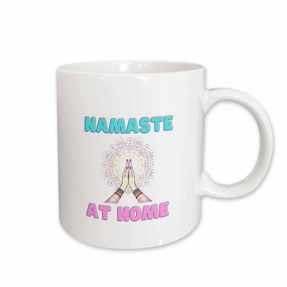 3drose, Image of the Words Namaste at Home with Praying Hands, 11oz Mug ...
