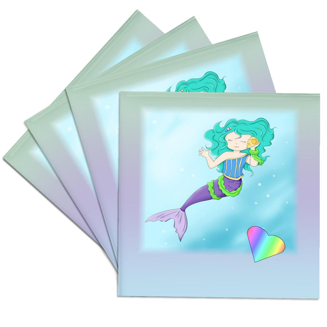 3drose, Image of Trendy Mermaid on Pastel Background and Gradient Heart ...