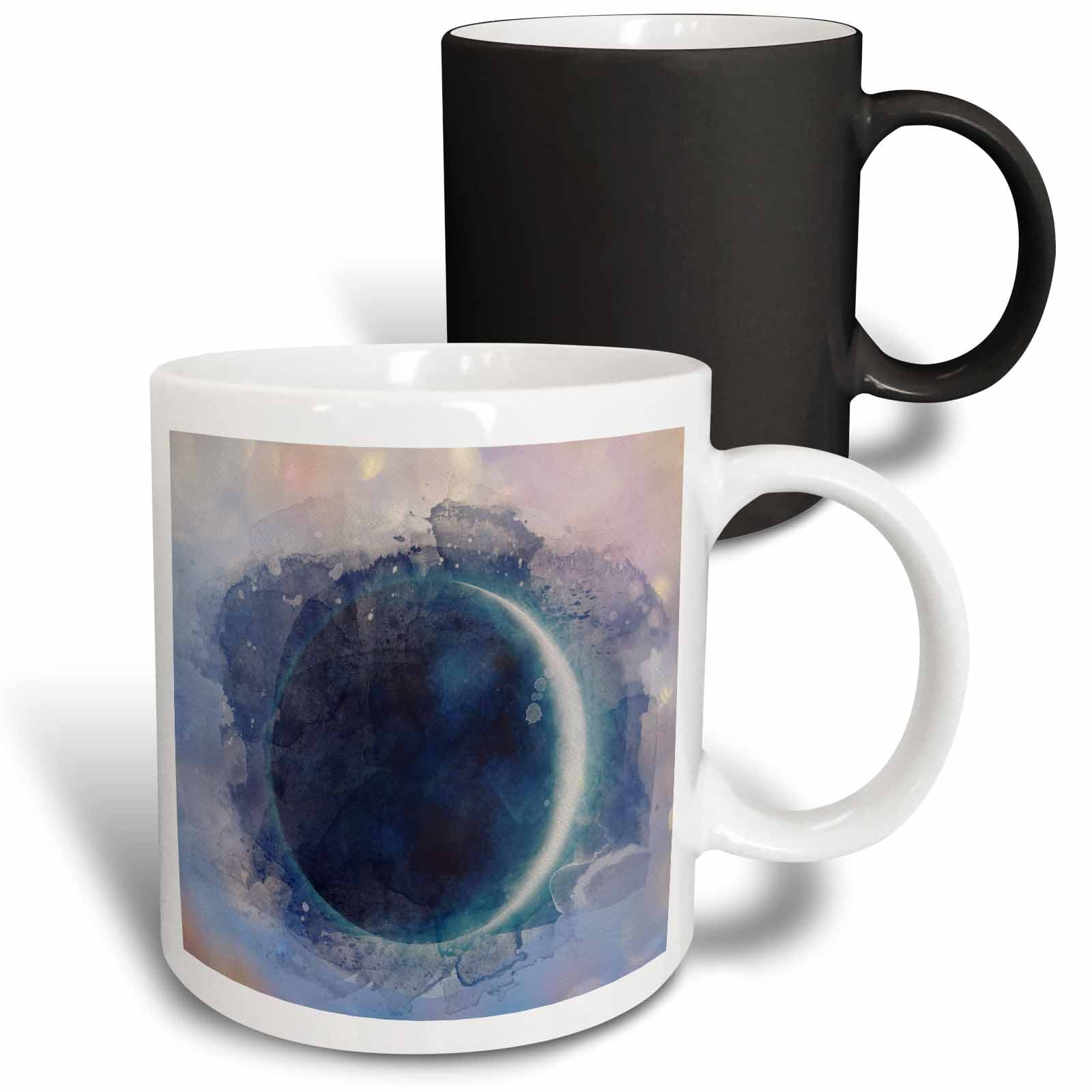 3drose, Image of Watercolor Blue Moon Eclipse, 11oz Magic Transforming ...