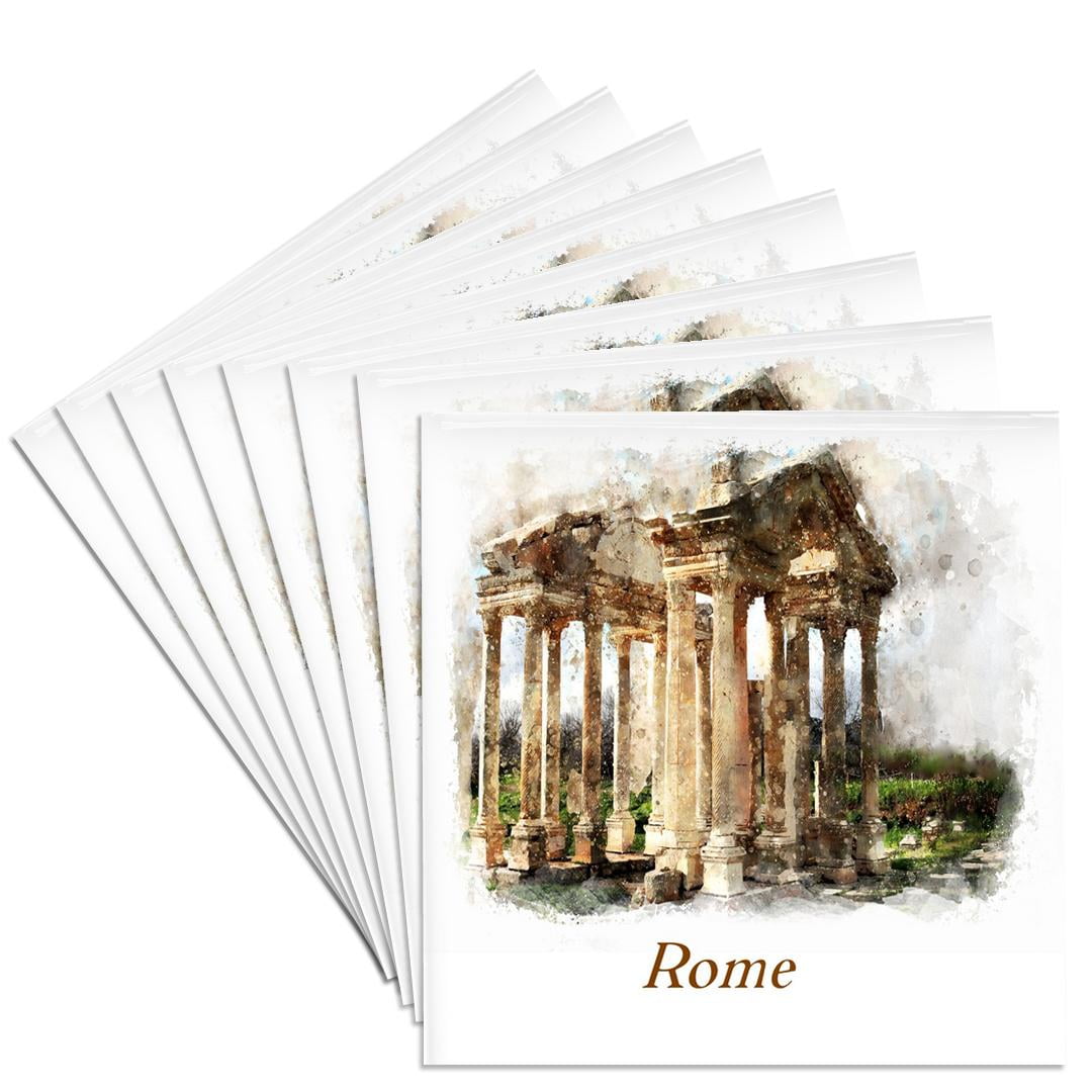 3drose, Image of Watercolor Painting of Coliseum in Rome, Set of 8 ...