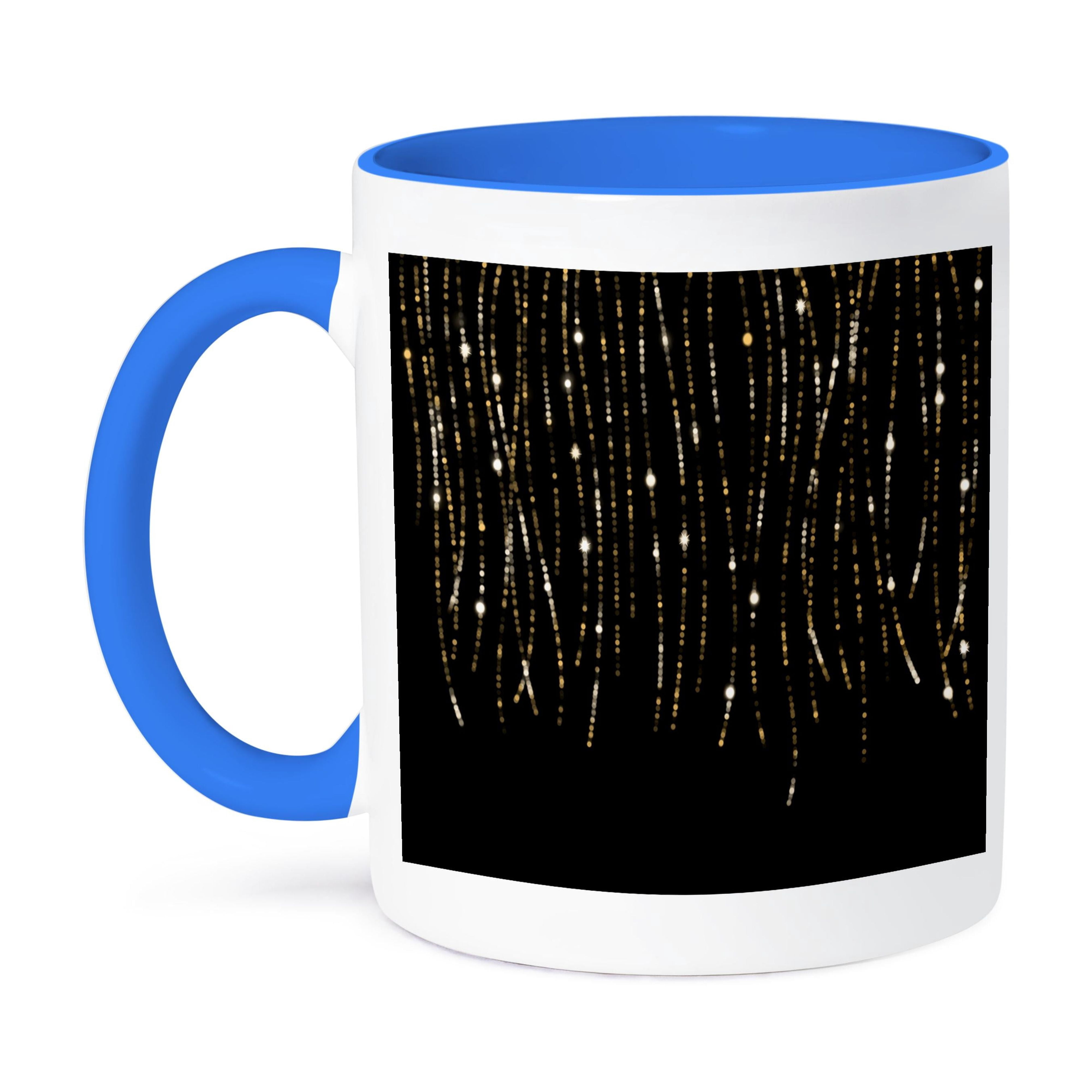 3dRose, Image of Waving Gold Vertical String Lights On A Black ...