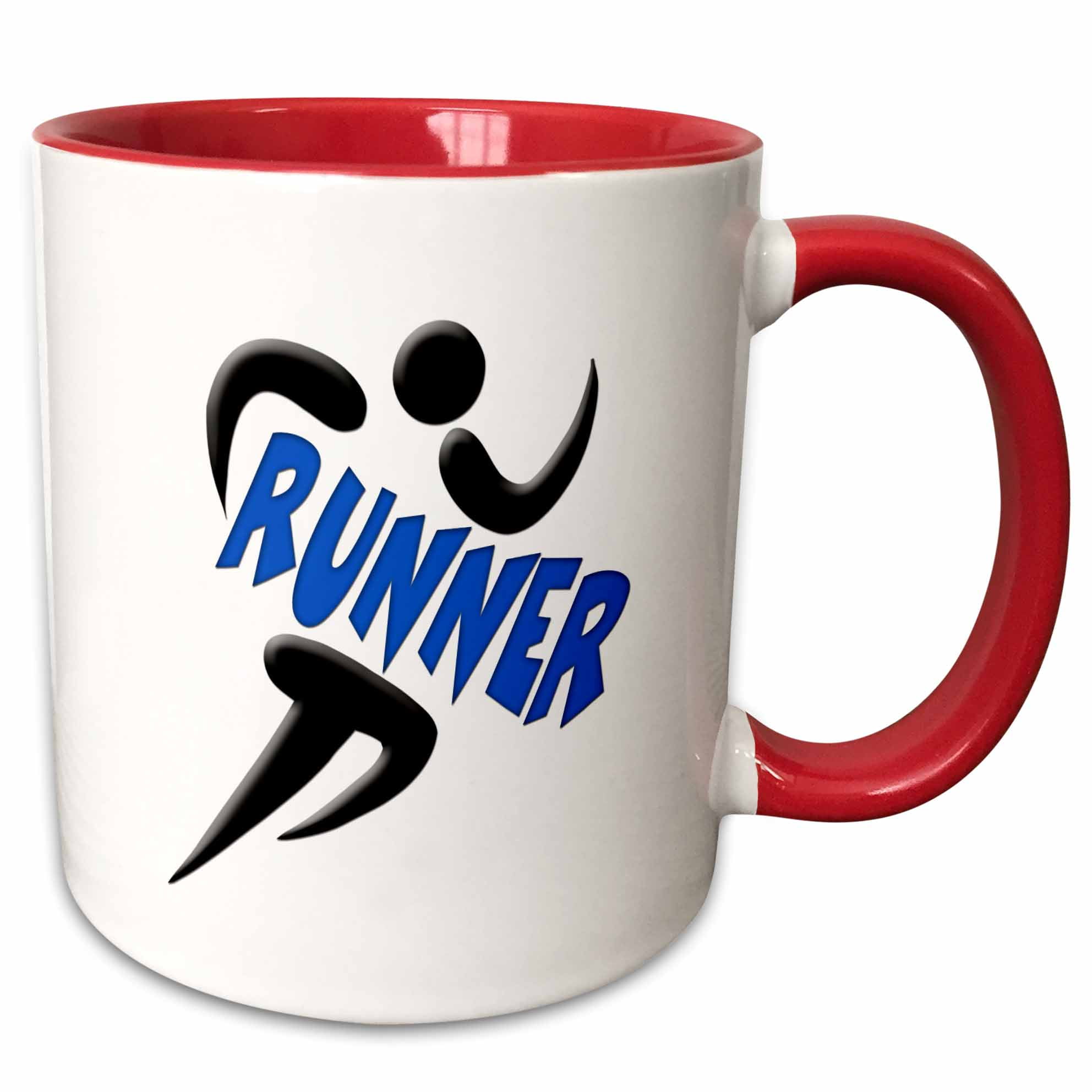 3drose, Image of Word Runner with Runner Silhouette, 15oz Two-tone Red ...