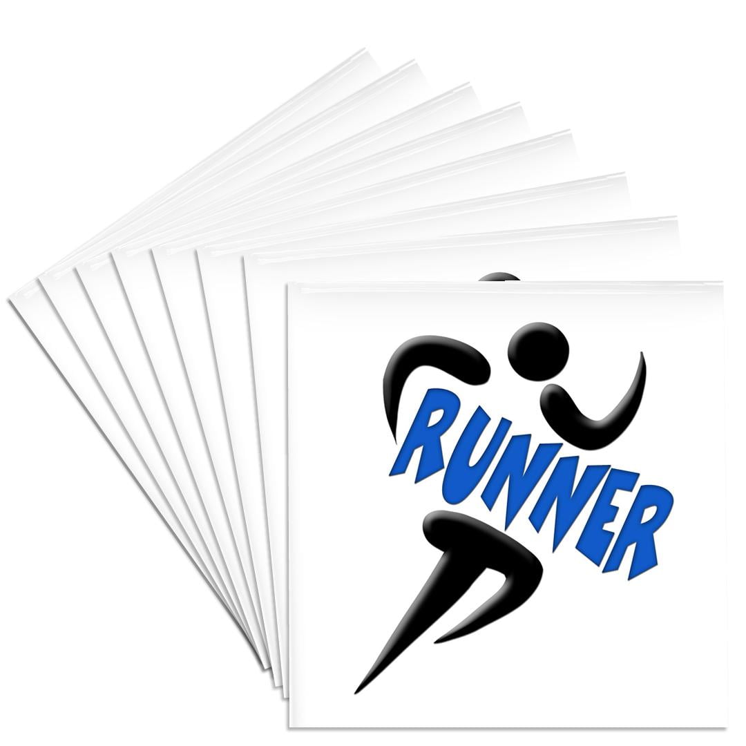3drose, Image of Word Runner with Runner Silhouette, Set of 8 Ceramic ...