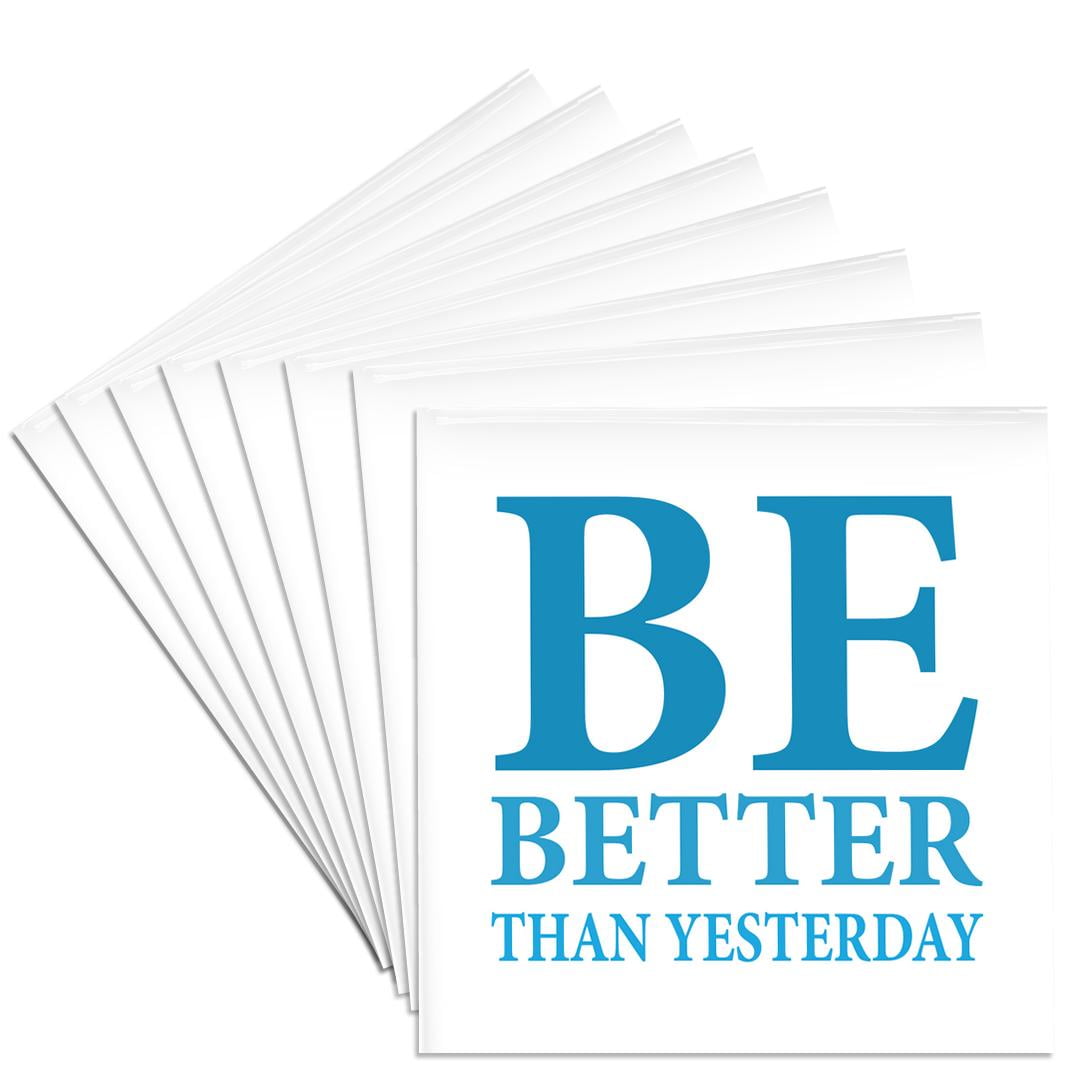 3drose, Image of Words Be Better Than Yesterday, Set of 8 Ceramic Tile ...
