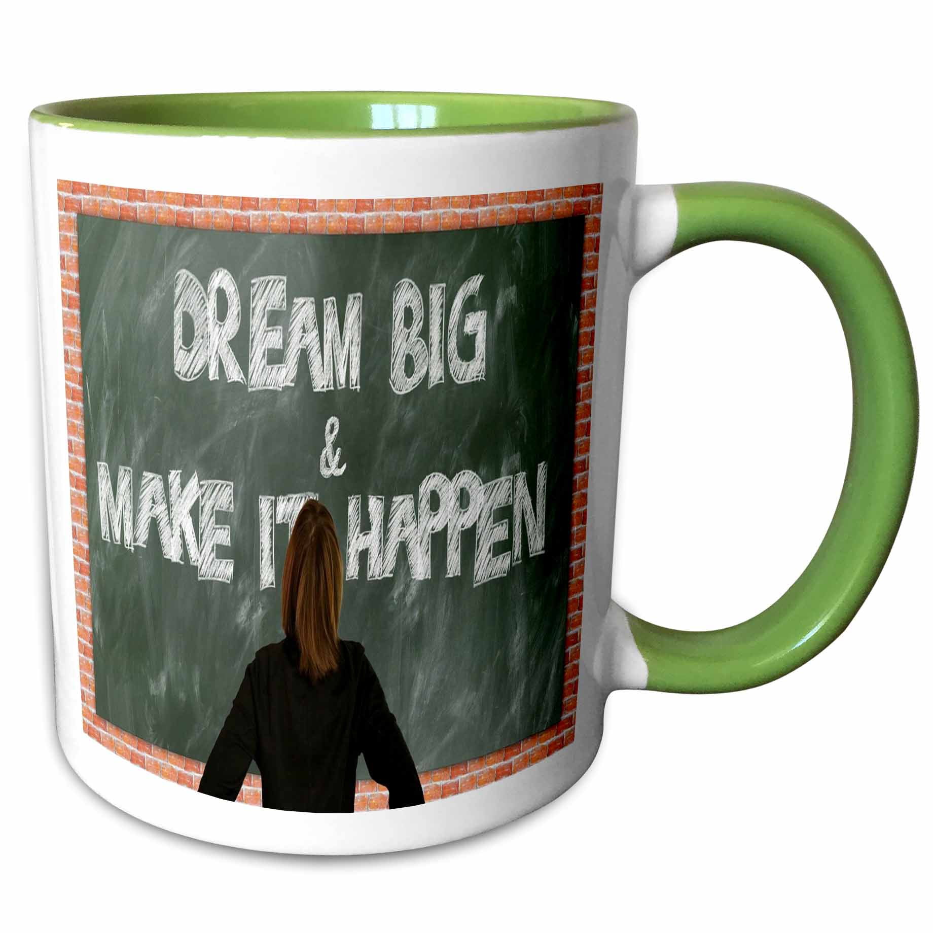 3drose, Image of Words Dream Big Make It Happen on Chalkboard, 11oz Two ...