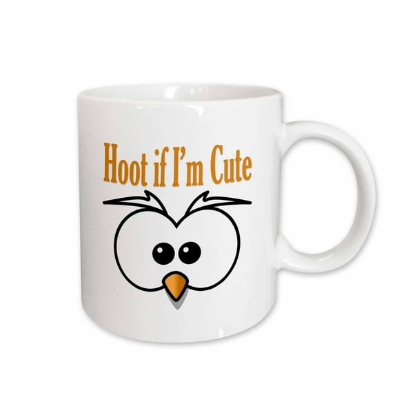 3drose, Image of Words Hoot If Im Cute, 11oz Mug - Walmart.com
