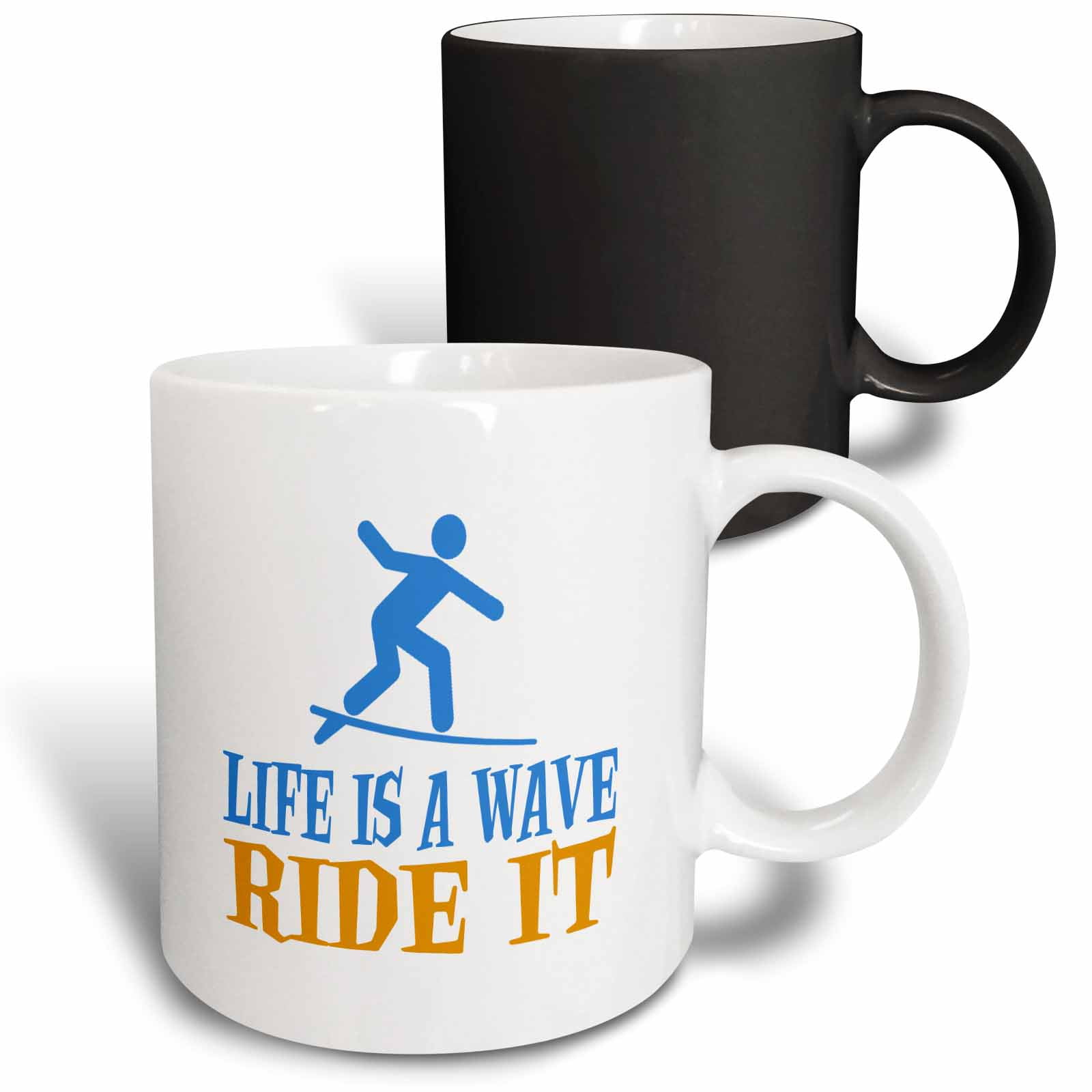 3drose, Image of Words Life Is a Wave Ride It with Surfer Symbol, 11oz ...