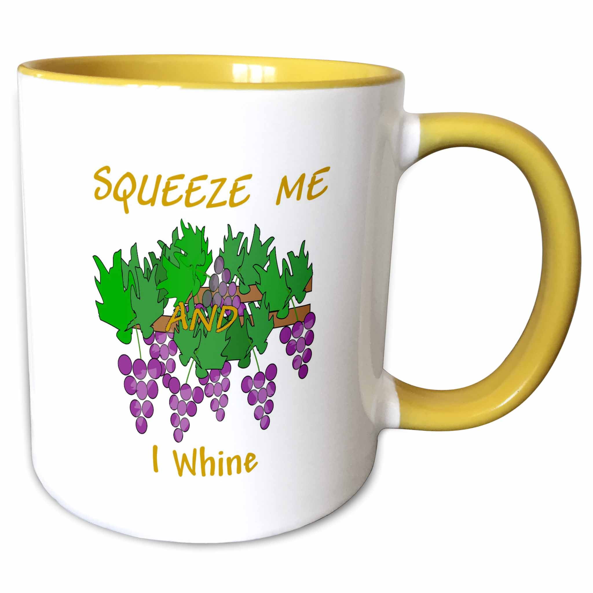 3drose, Image of Words Squeeze Me I Whine on Bunch Cartoon Grapes, 15oz ...