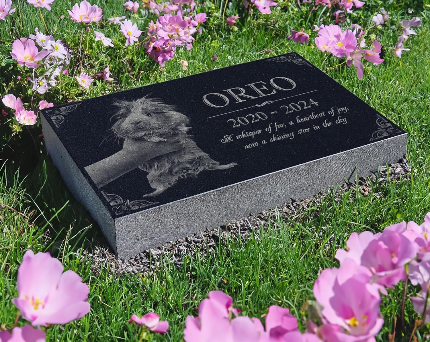 Image Pet Memorial Stone: Custom Pet Granite Marker | Dog and Cat Grave ...