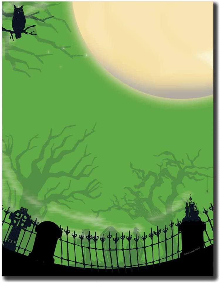 Image Shop Spooky Graveyard Halloween Letterhead Laser & Inkjet Printer ...