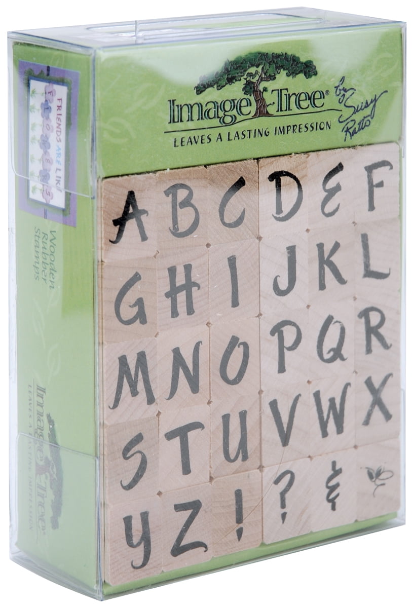 Image Tree Handle Rubber Stamp Set-Susy Ratto Brush Letter Alphabet ...