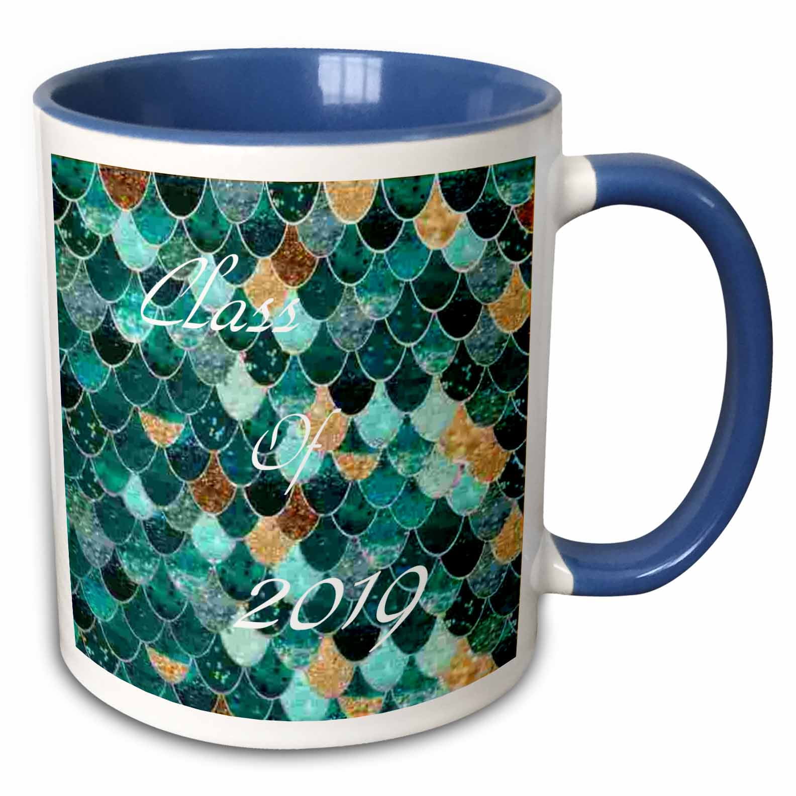 Image of Aqua Turquoise Mermaid Scales With Class 2019 11oz Two-Tone ...