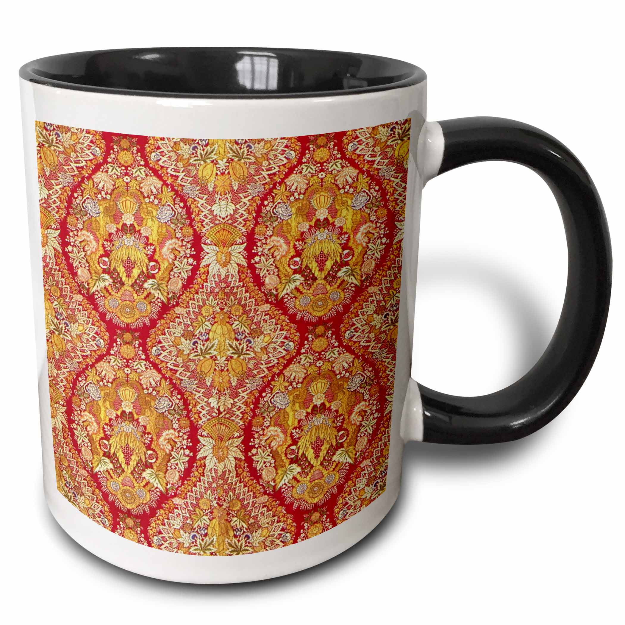 Image of Arabic Ancient Red And Gold Design Tapestry 11oz Two-Tone ...