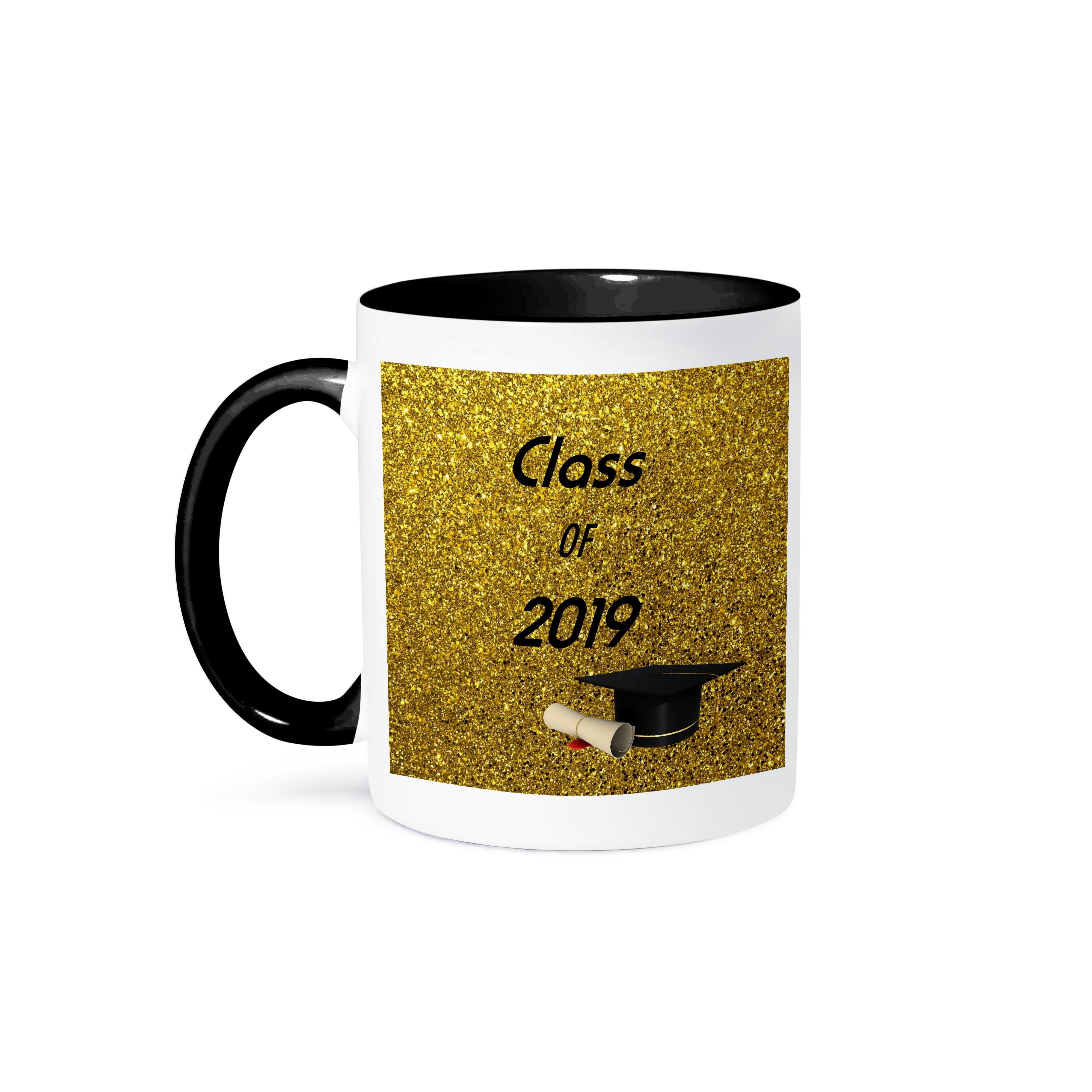 3dRose, Image of Gold Glitter Words Class Of 2019 With Cap Diploma ...