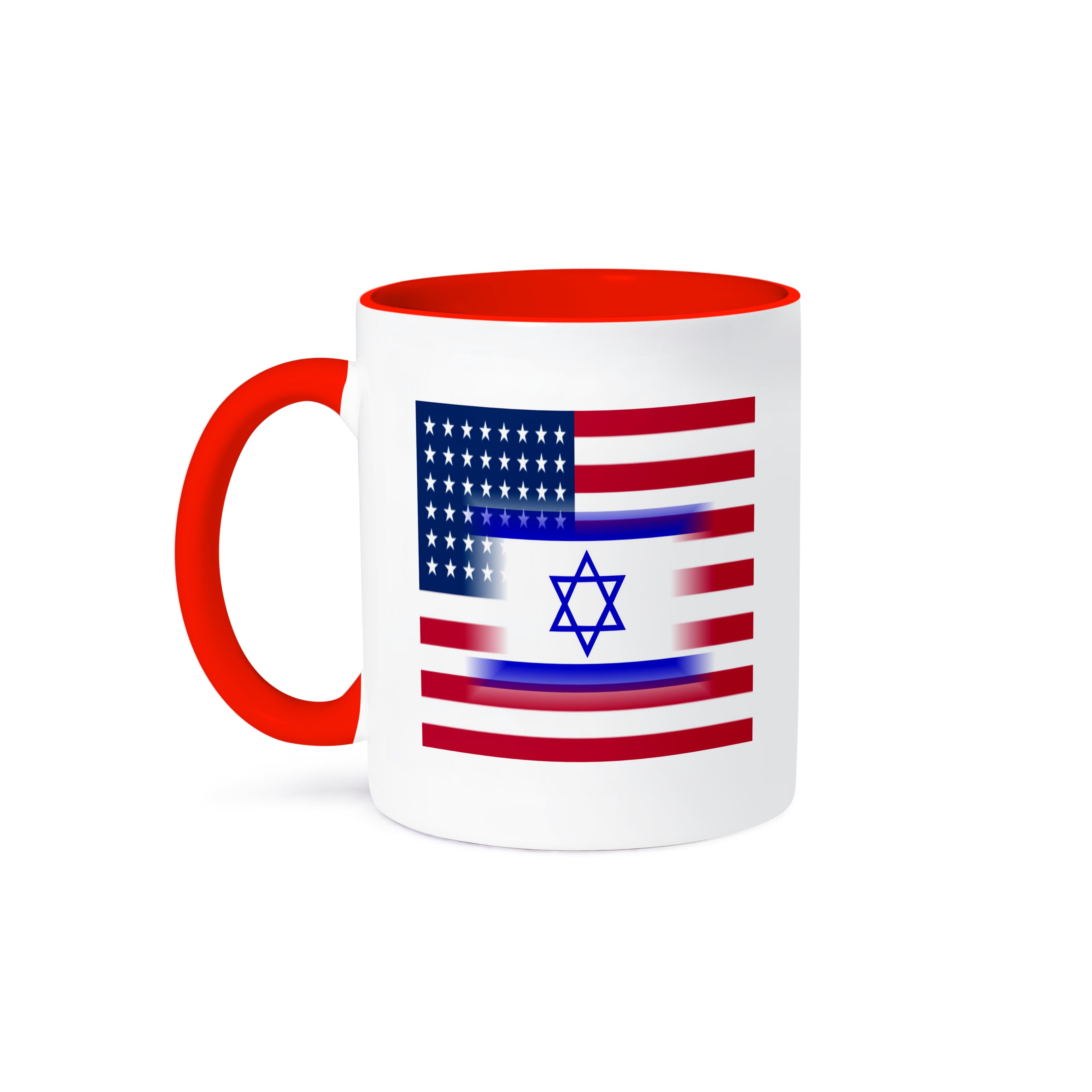 3dRose, Image of Israeli Flag Superimposed On USA Flag, 15oz Two-Tone Red Mug - Walmart.com