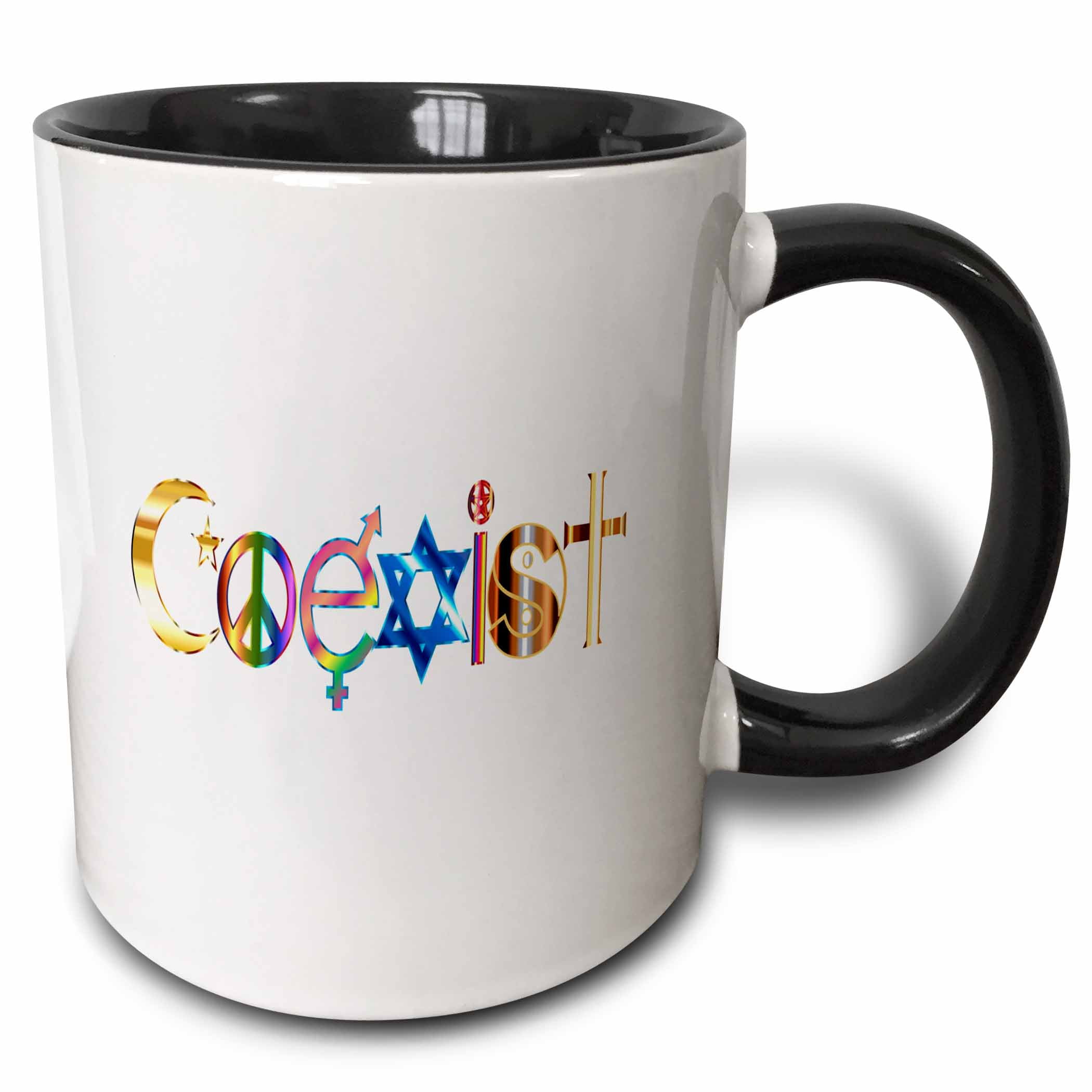 Image of Metallic Word Coexist With Religious Symbols 15oz Two-Tone ...