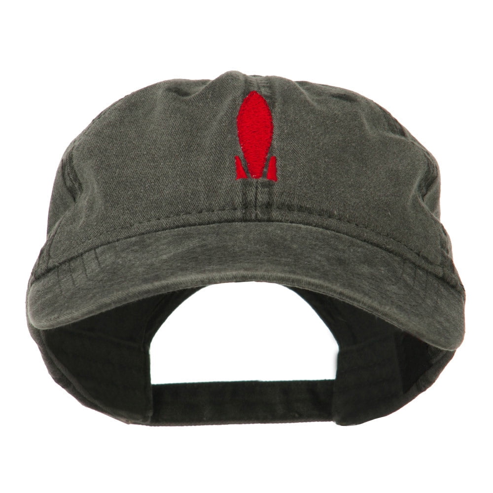 Image of Rocket Embroidered Washed Cap - Black OSFM - Walmart.com
